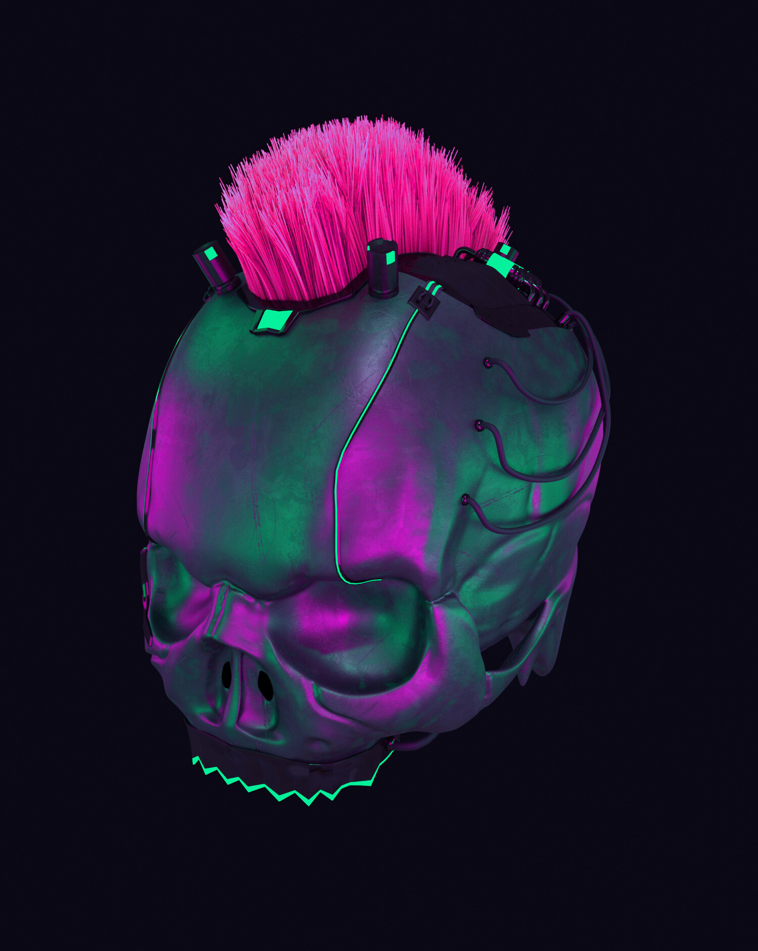 ArtStation - Cyberpunk skull