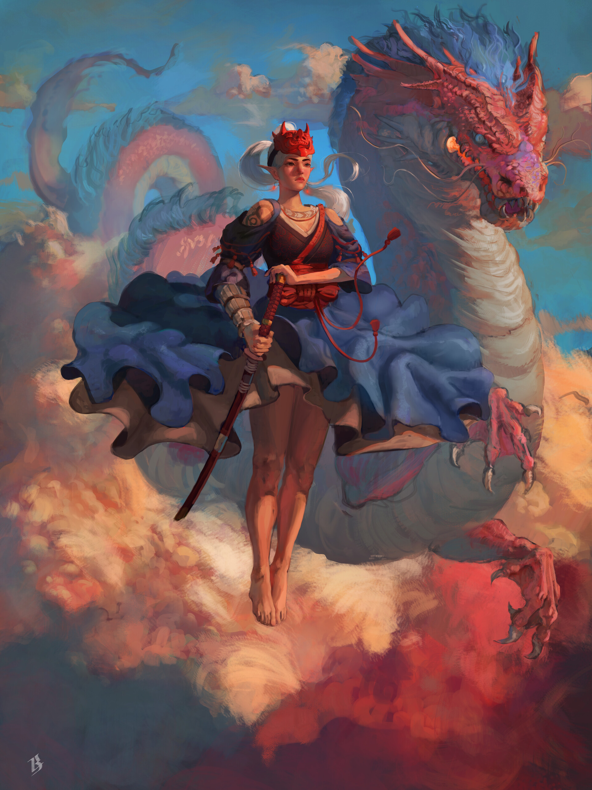 ArtStation - Dragons and elves II