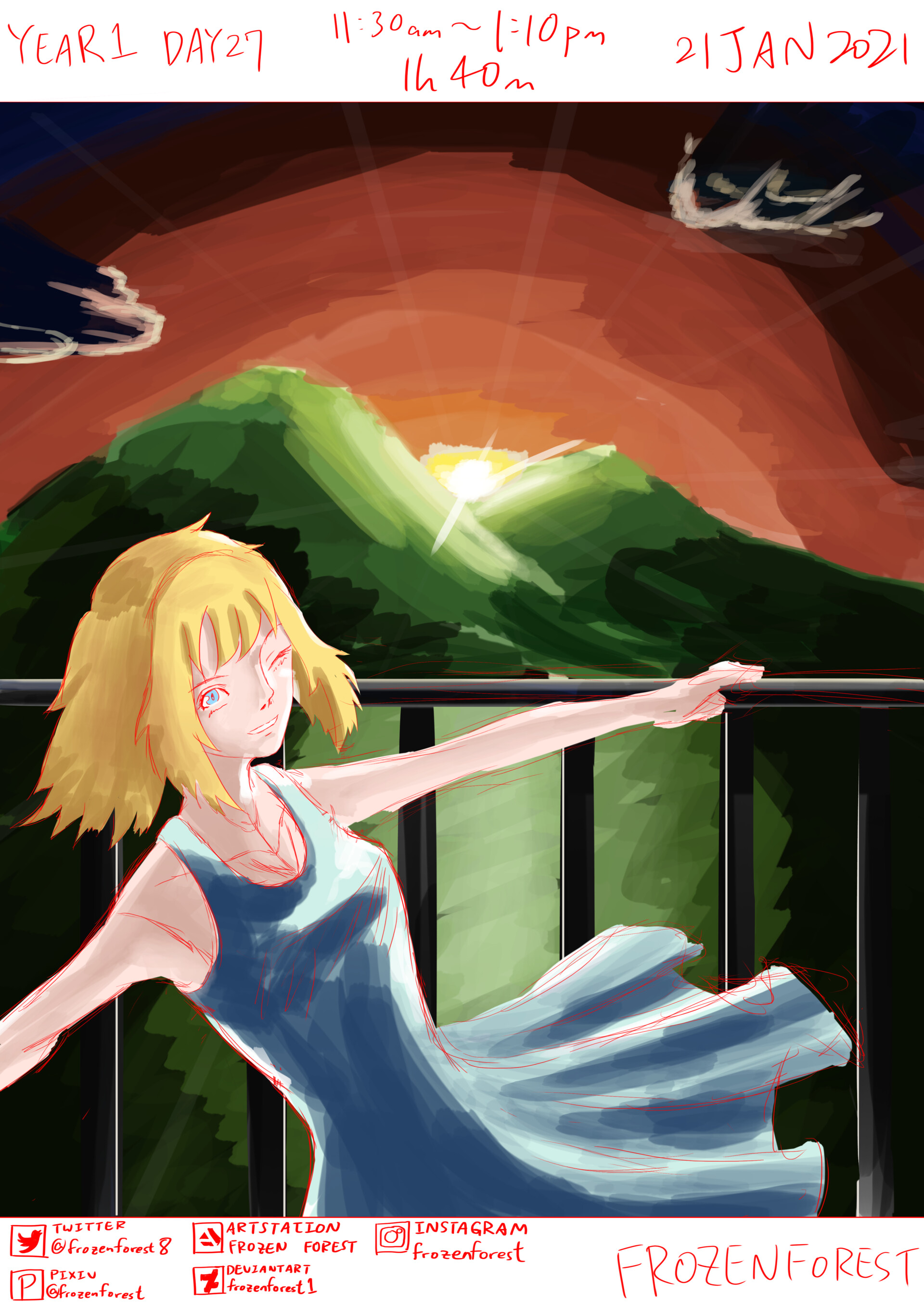 Frozen Forest - Year1, Day27, 21 JAN 2021(illustration)