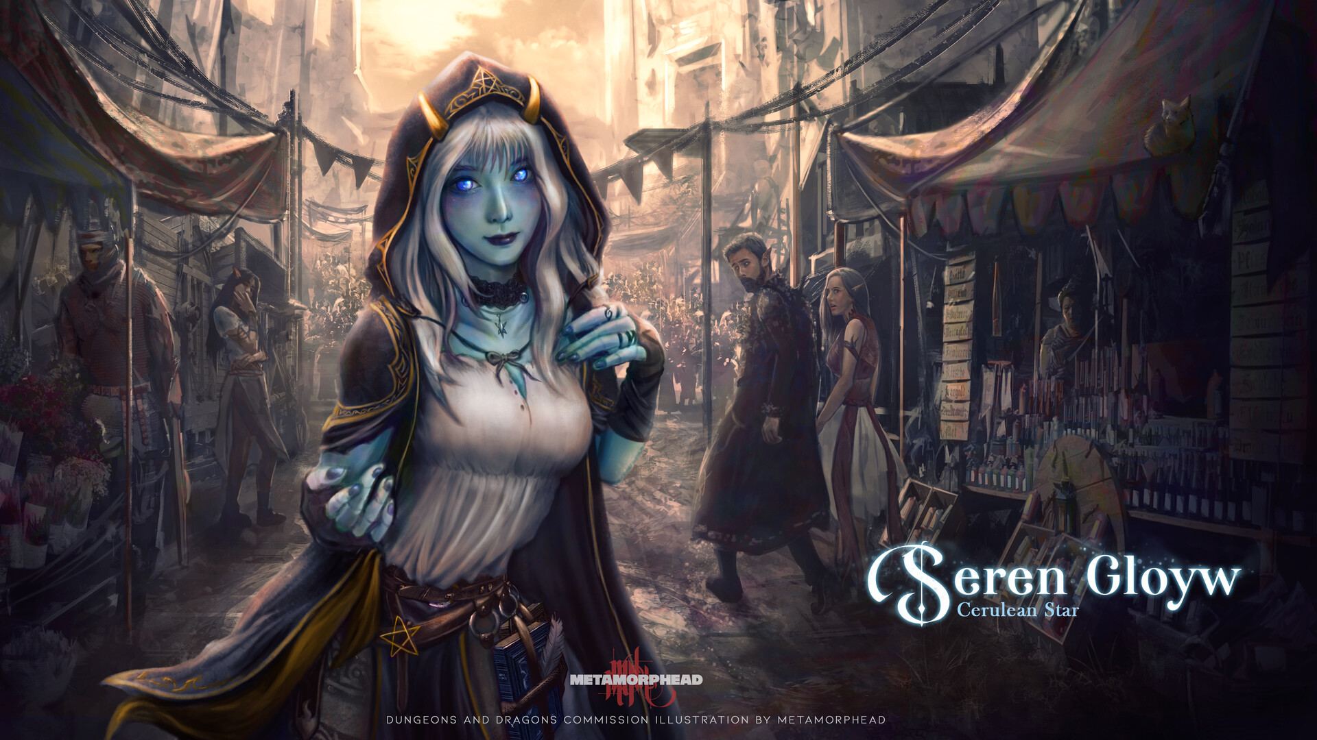 ArtStation - Seren Gloyw, Benevolent Aasimar - Dungeons and Dragons Commission