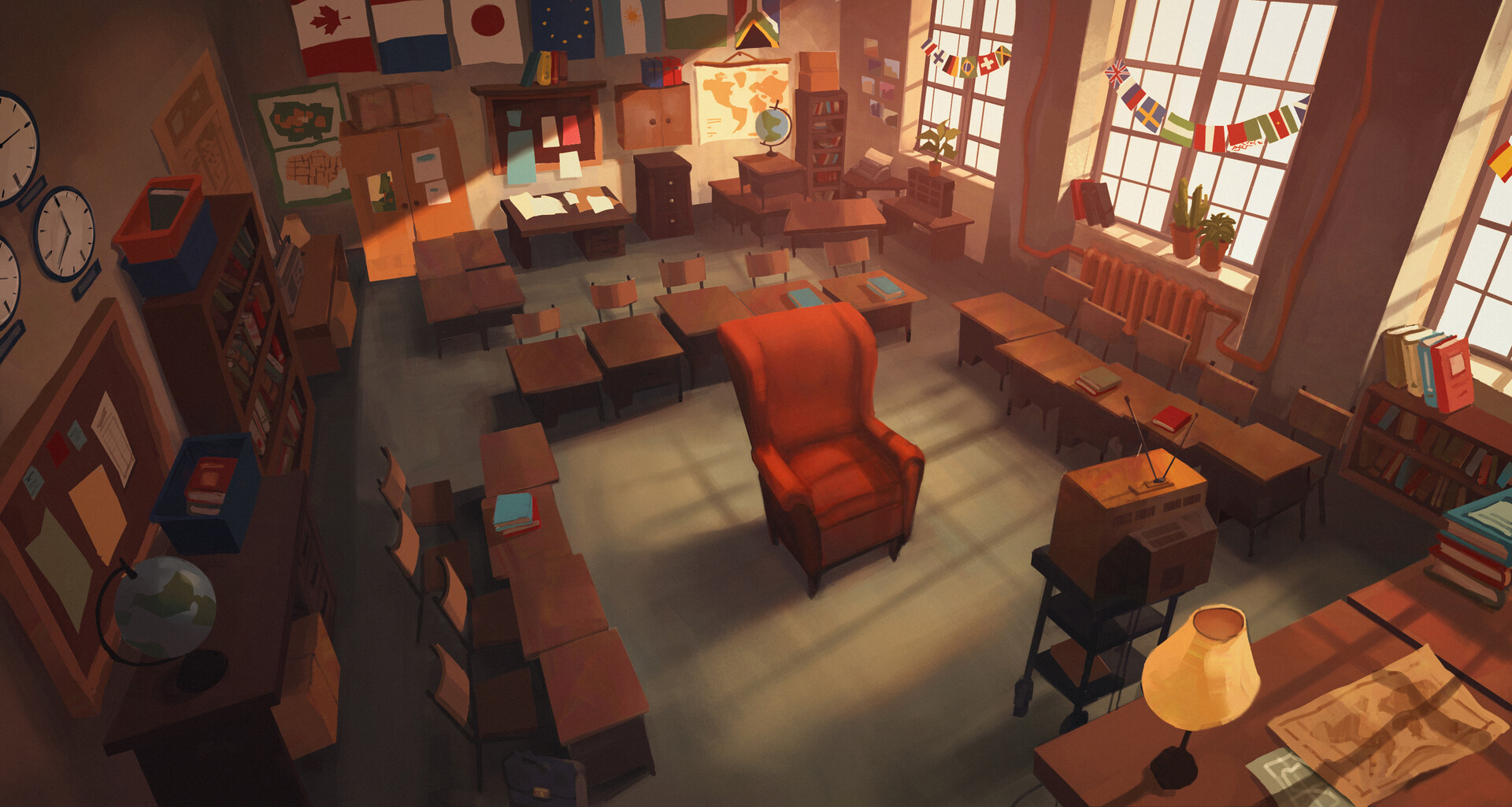 ArtStation - History/Geography classroom concept