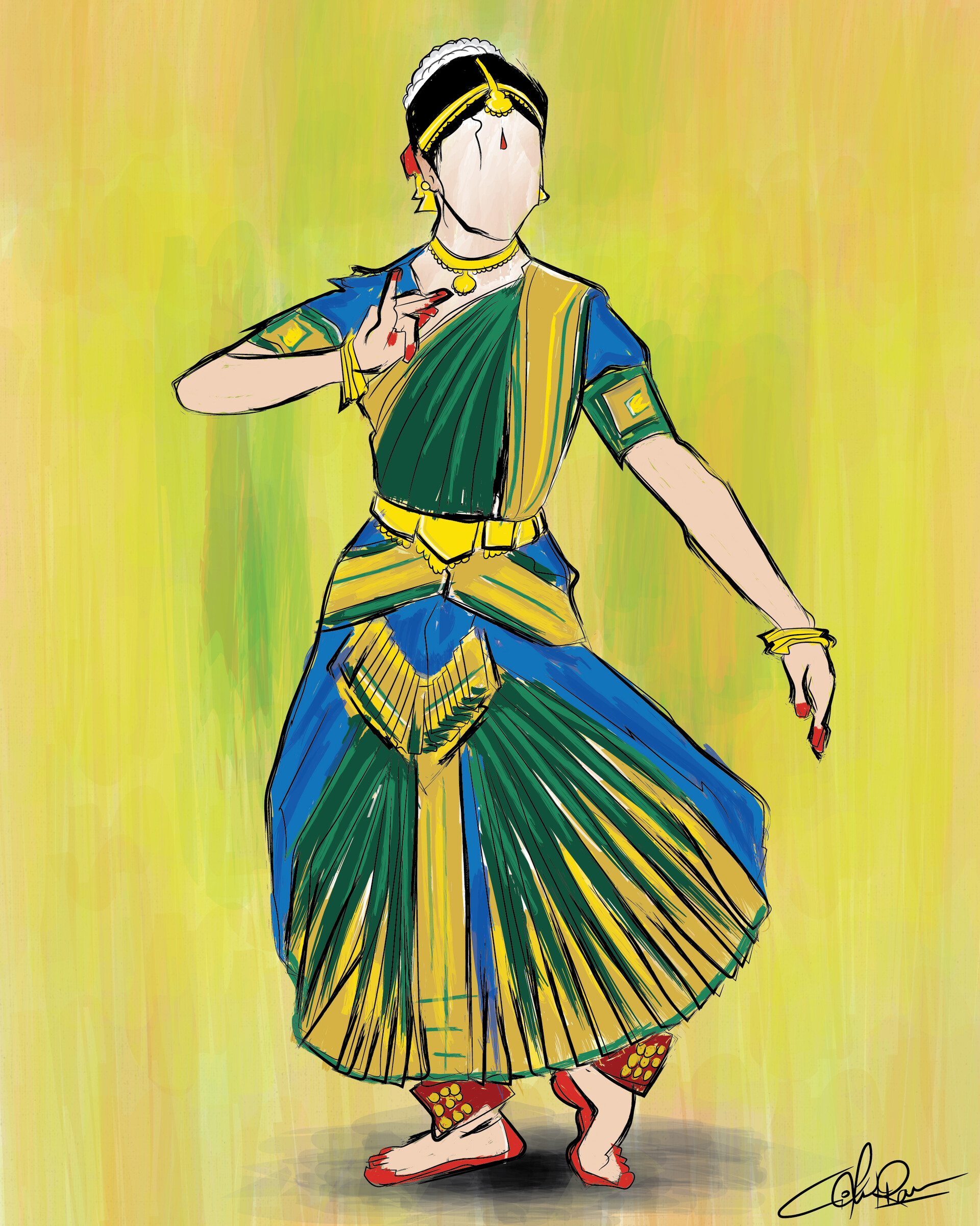 ArtStation - Illustration Art [Bharatanatyam Concept]