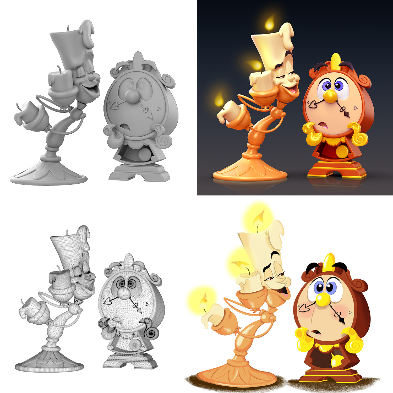 Beauty And The Beast Lumiere And Cogsworth