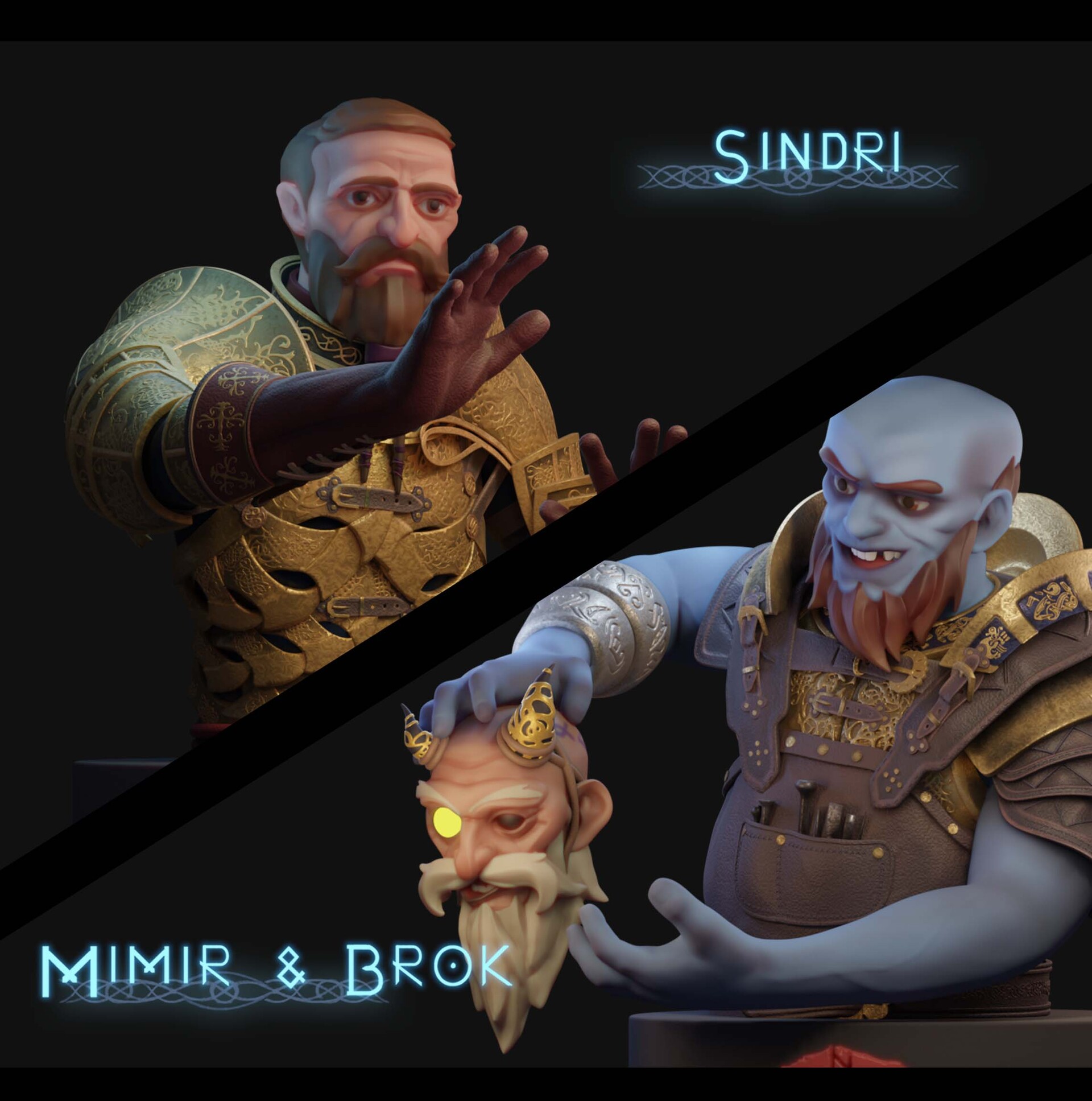 ArtStation - God of War Sindri Brok & Mimir----Fan arts