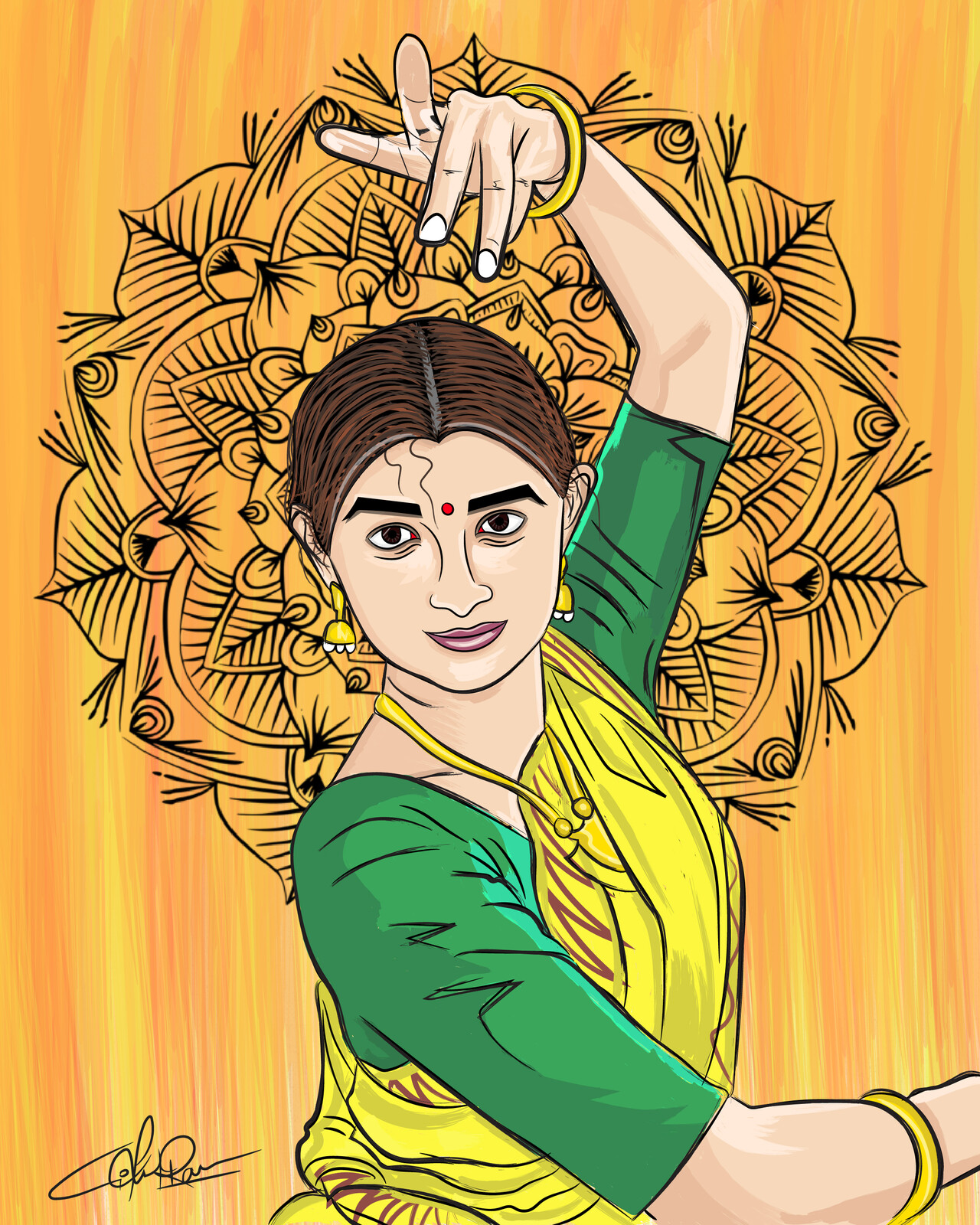 Gokul Ram G.V. - Illustration Art [Bharatanatyam Concept]