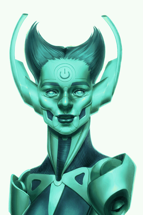 ArtStation - Cyborg Woman (with Animated Eyes)