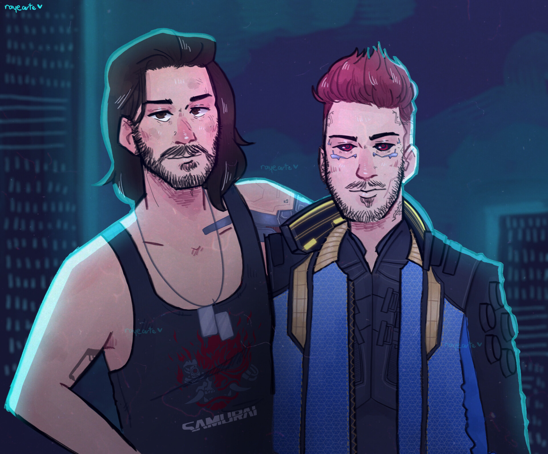 ArtStation - Johnny Silverhand and V