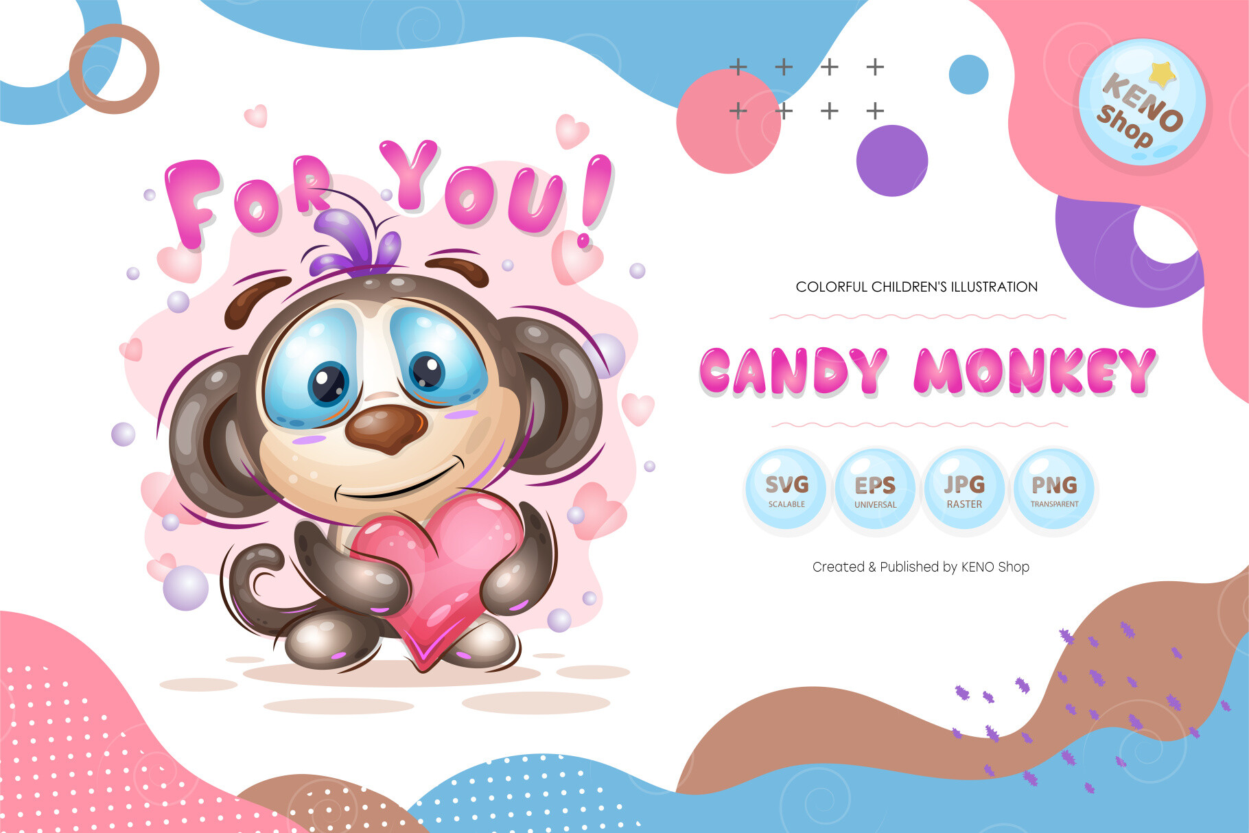 Andrey KENO - Cute monkey with a heart.
