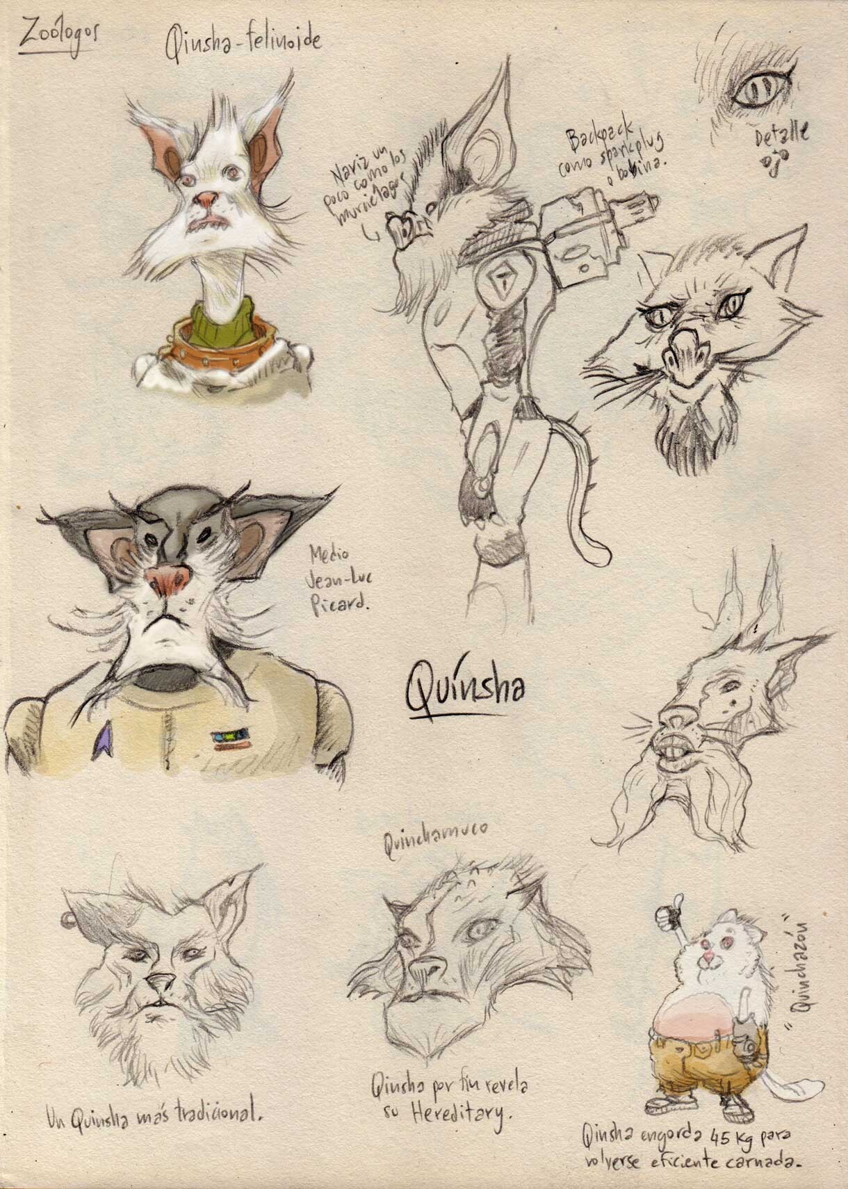ArtStation - Felinoid character sketches