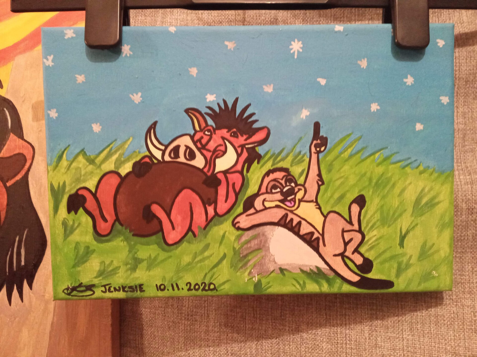 John Jenkins aka Jenksie - Timone and pumba painting