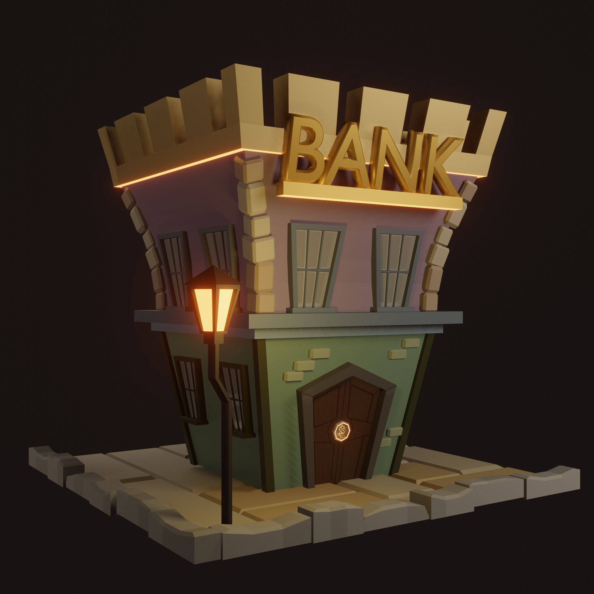 ArtStation - LowPoly Bank