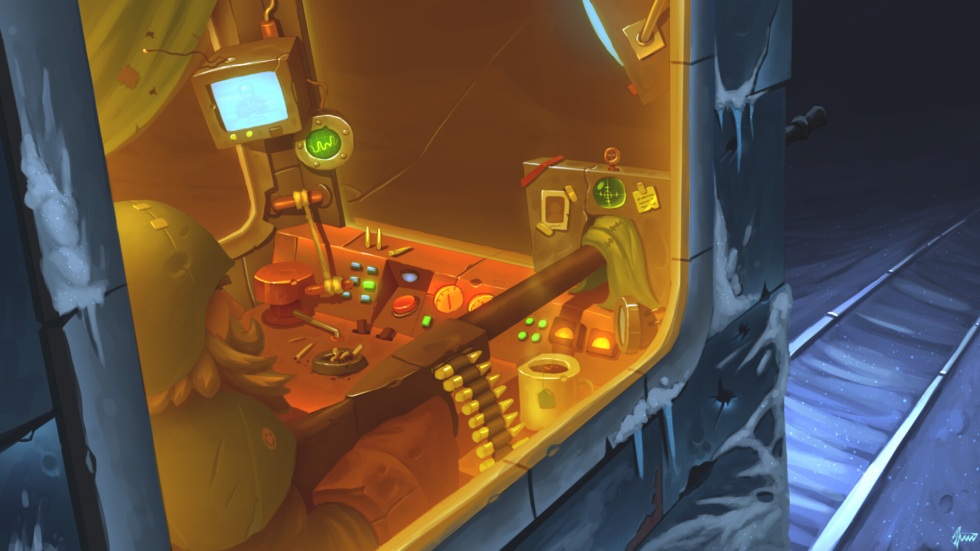 ArtStation - in an armored train