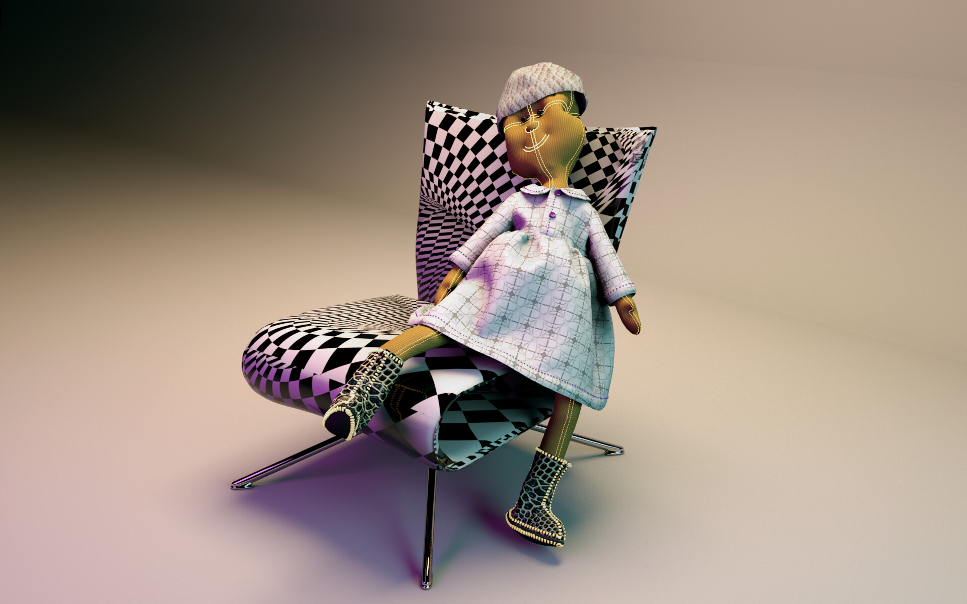 ArtStation - The doll and clothes are created in marvelous designer and ...