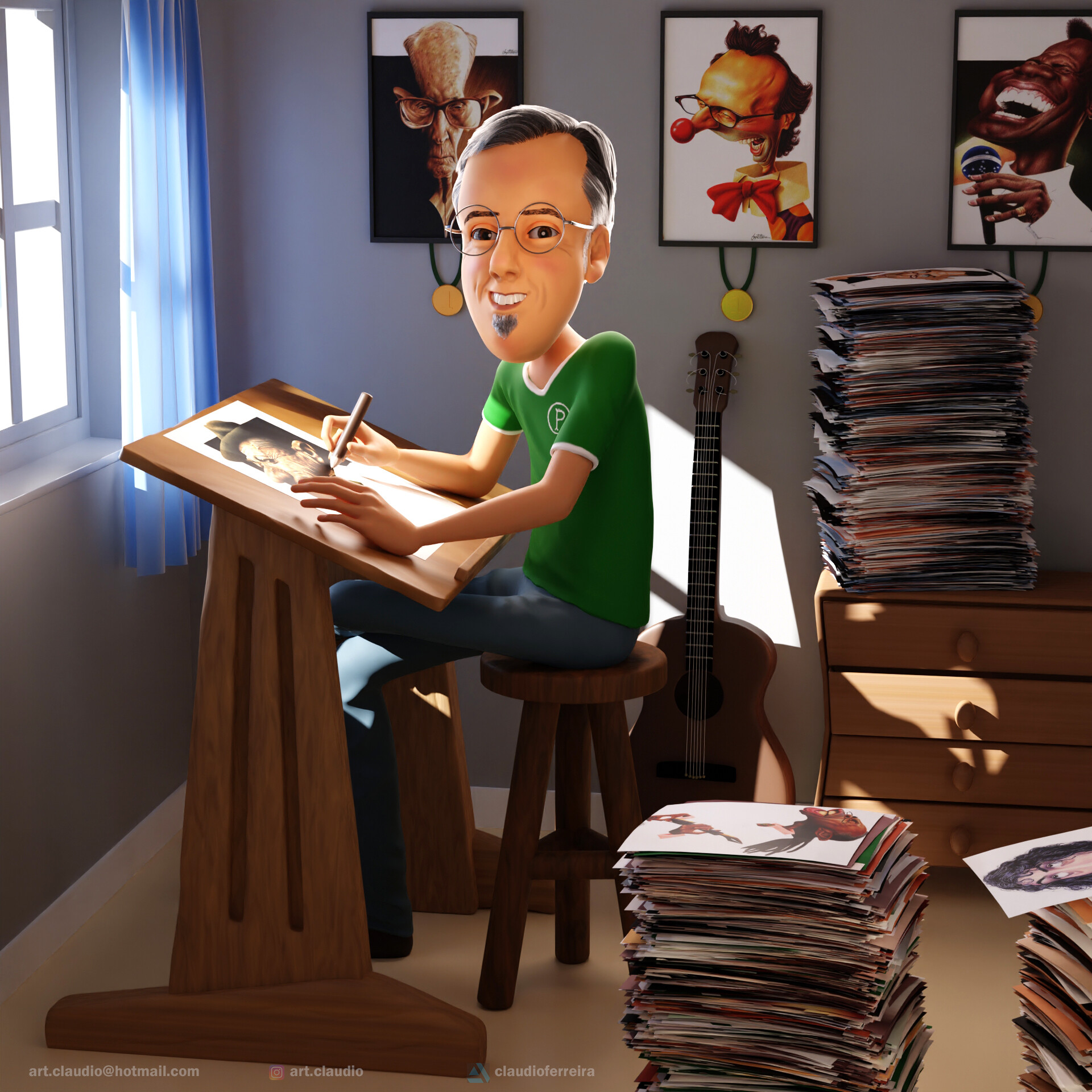 ArtStation - Caricatura do Ilustrador Eduardo Baptistão