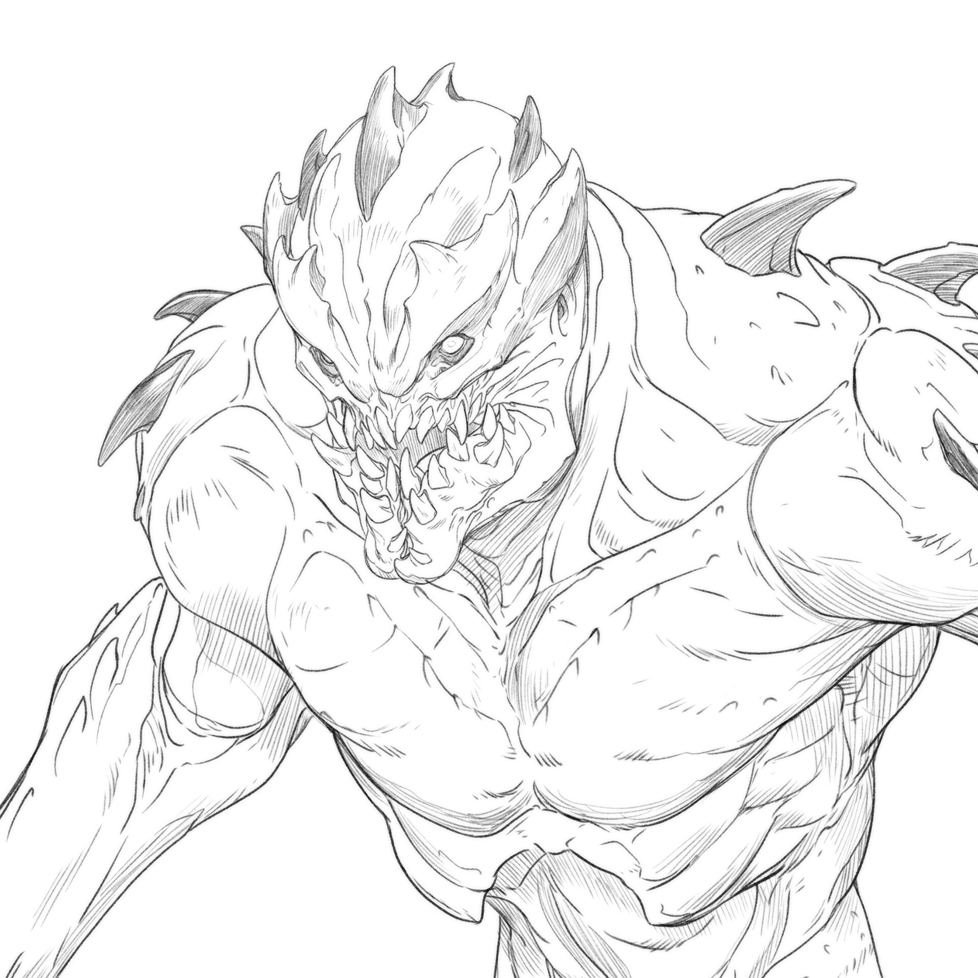 how to draw a demon from doom