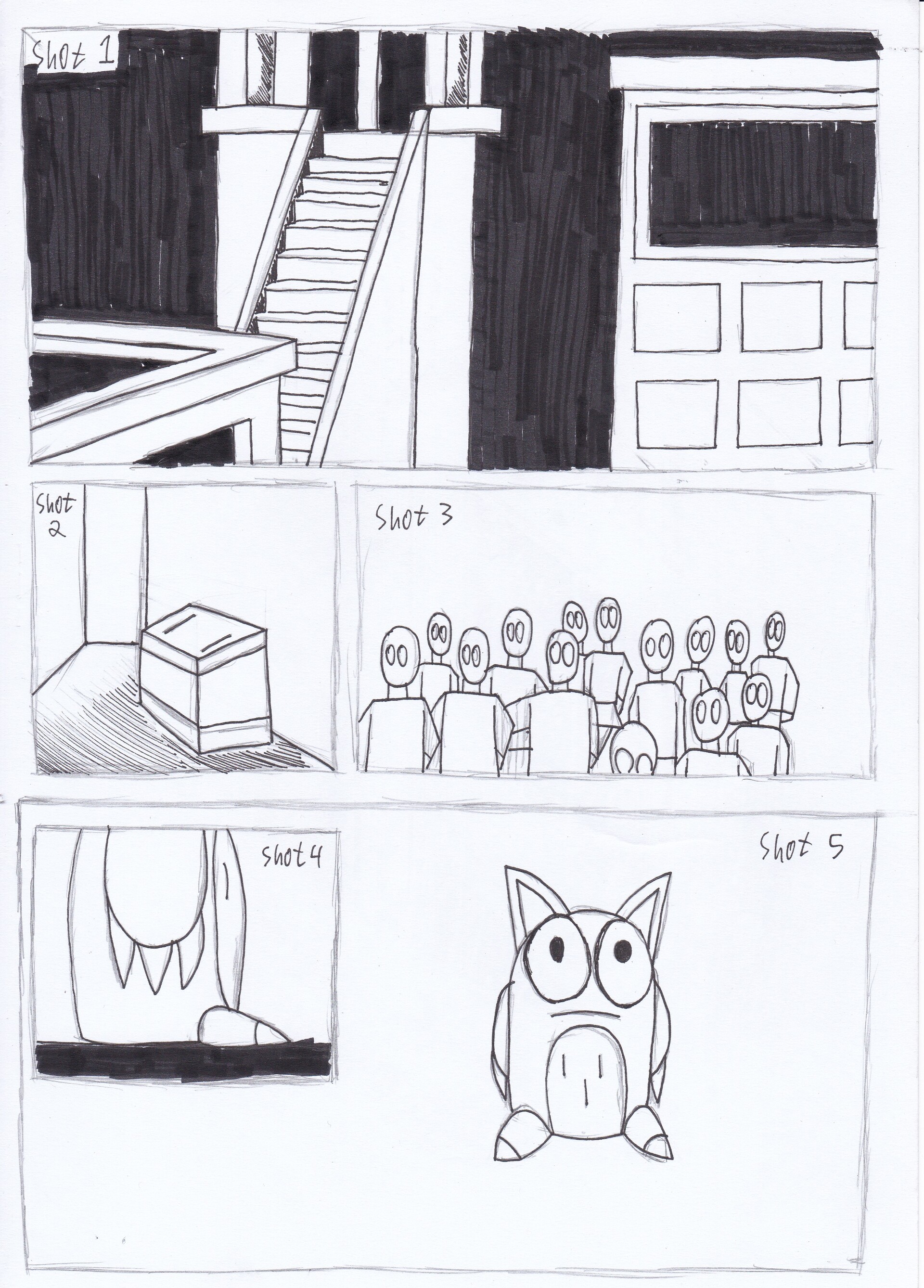 ArtStation - Sketchy Horror Storyboard (Comic) by Linext07 (Felino)