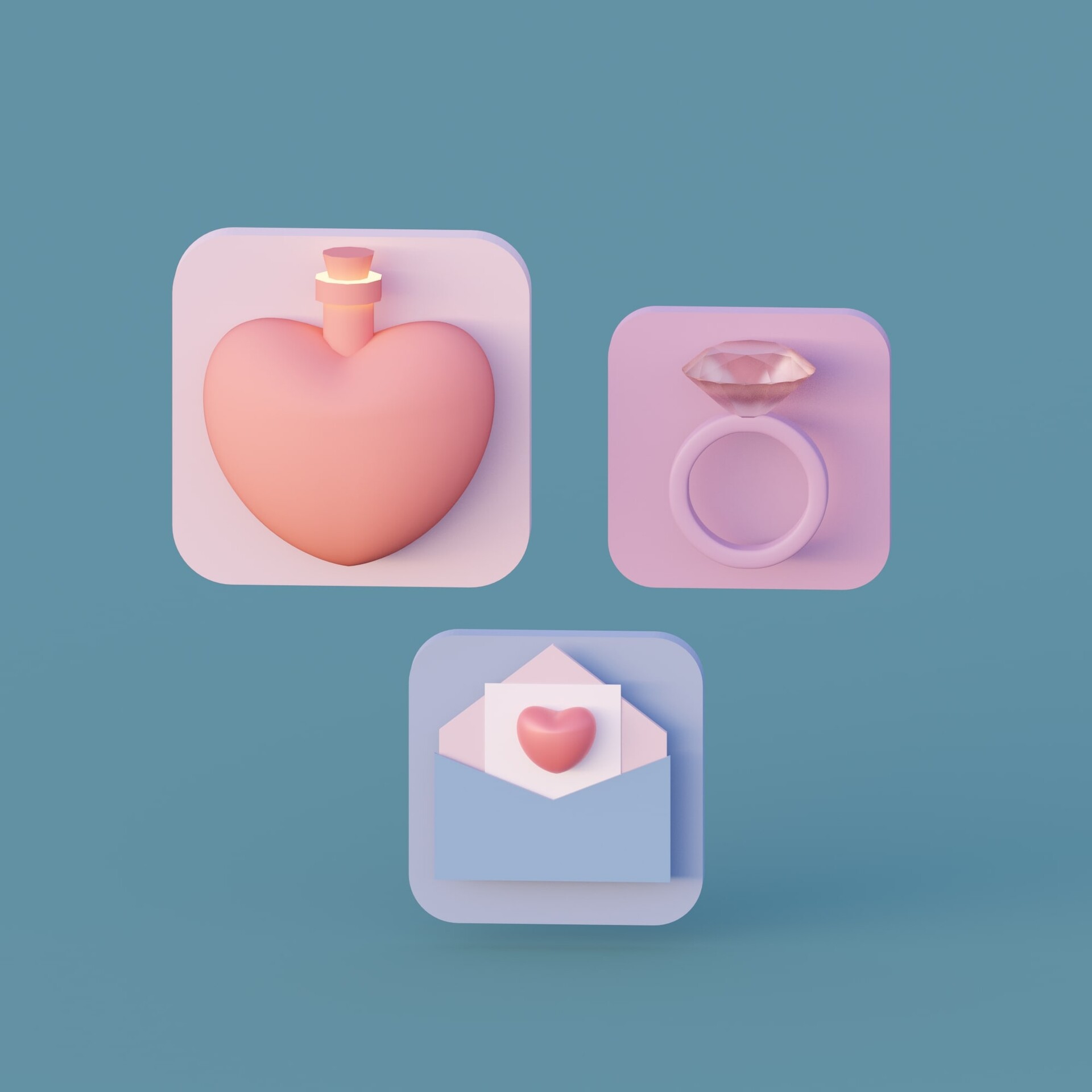 ArtStation - Love 3D icons