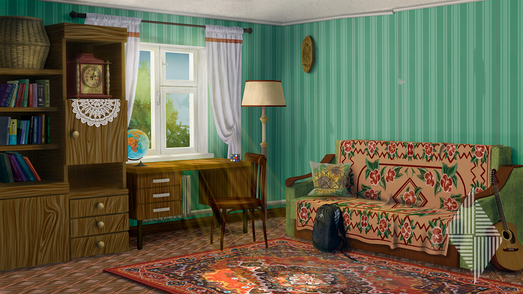 ArtStation - Soviet old room Art for visual novel