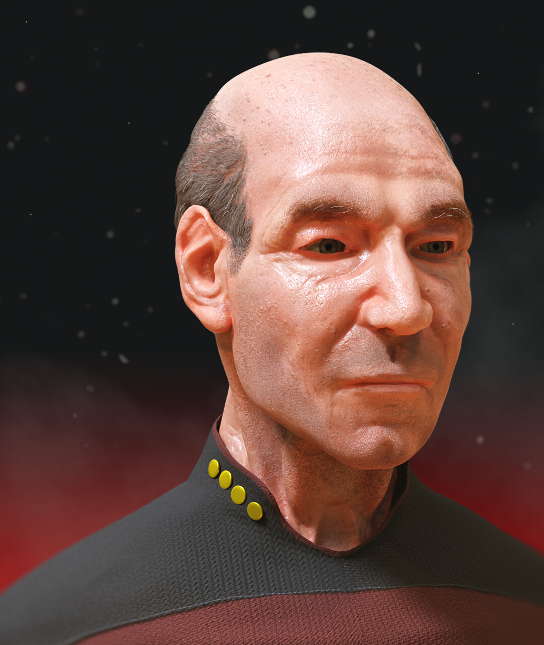 ArtStation - Jean-Luc Picard - Likeness study (Patrick Stewart)