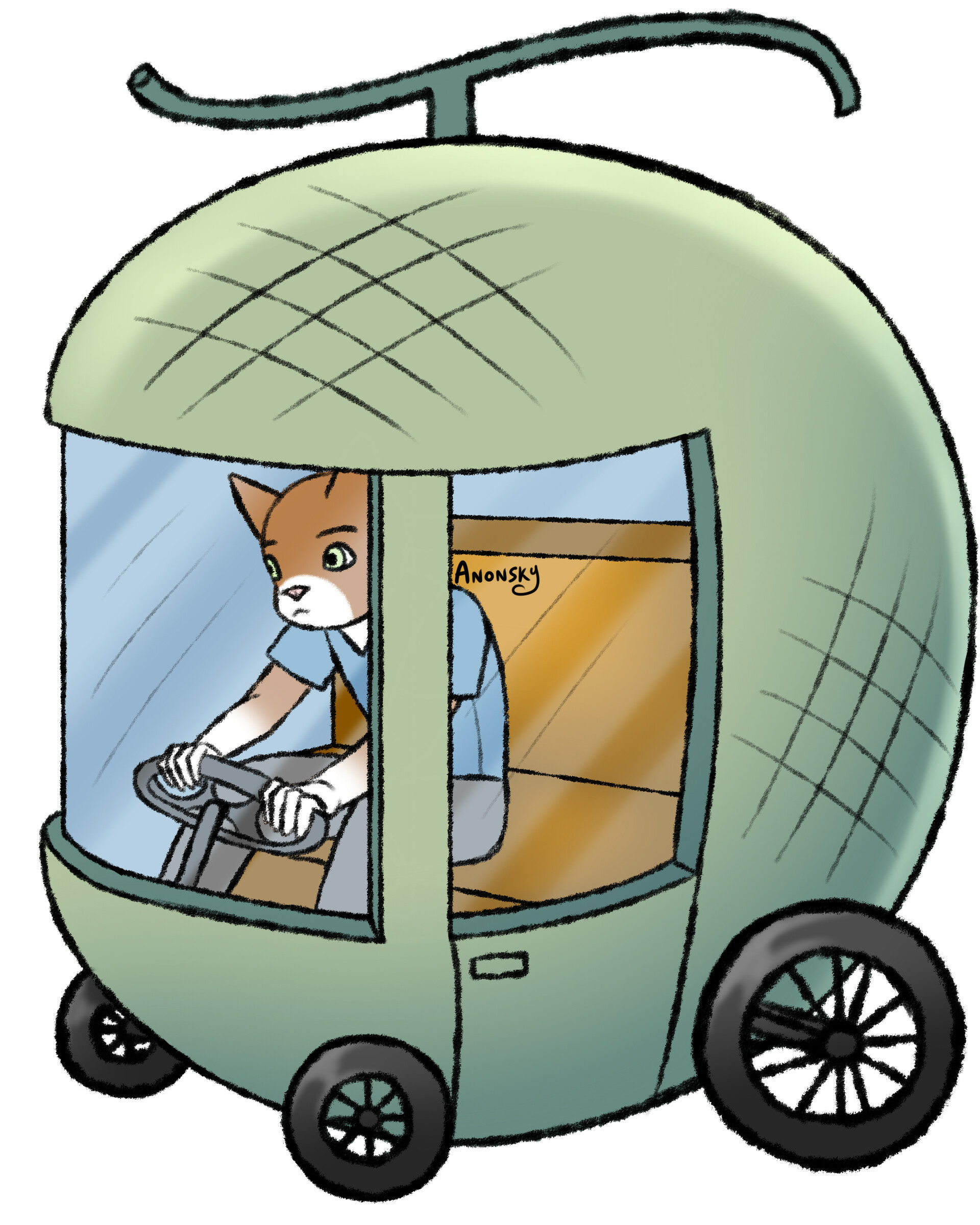 ArtStation - Melon Car Cat