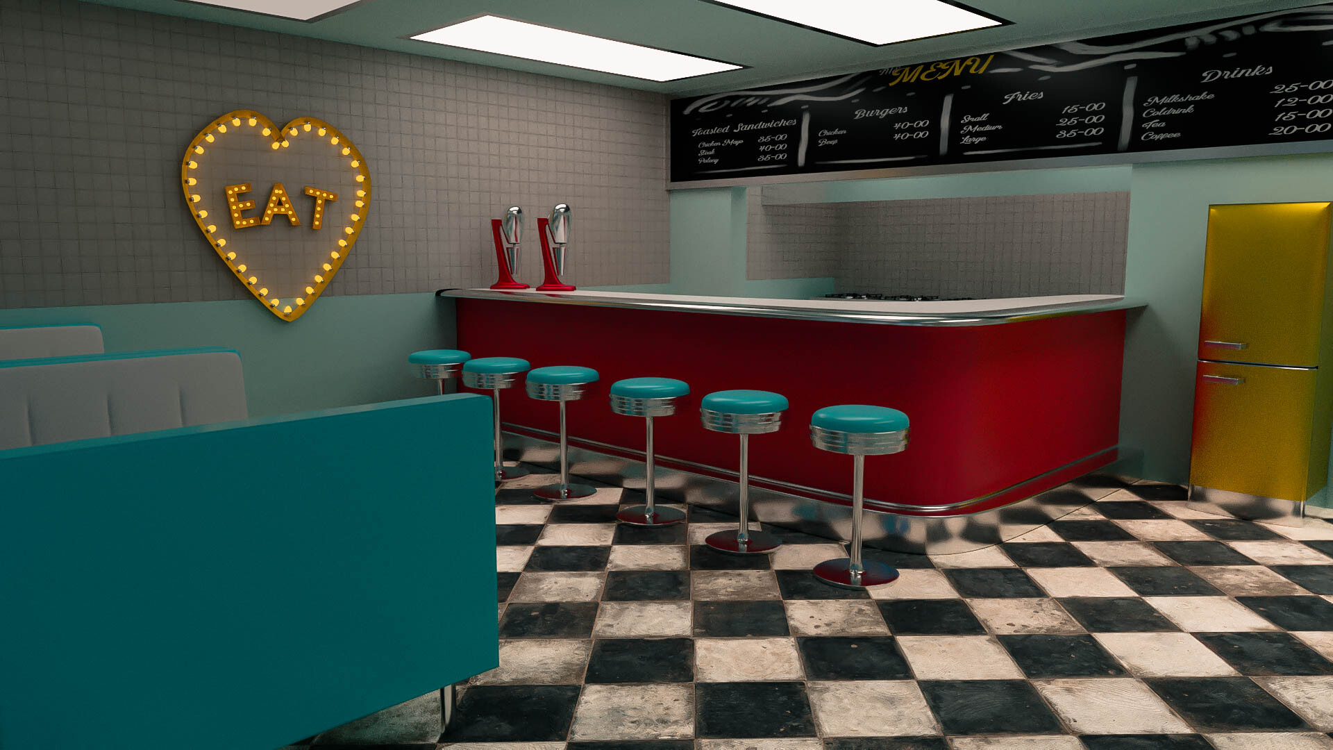 ArtStation - Diner Scene CG Art