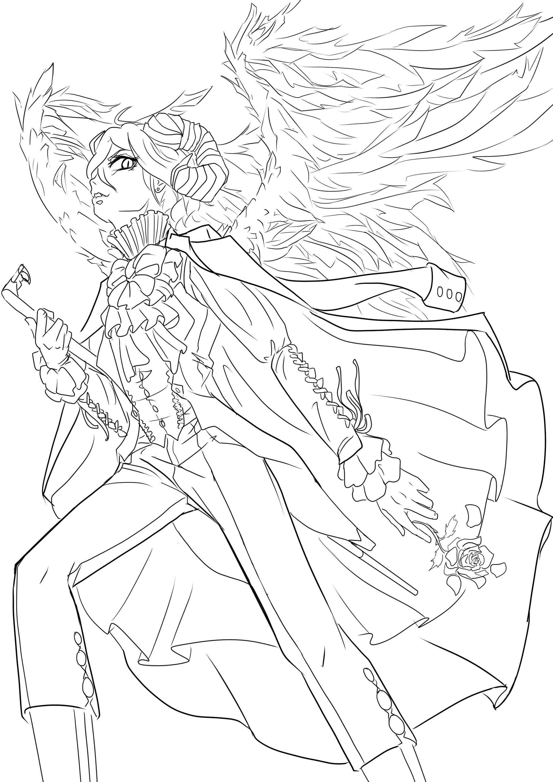 devil wings coloring pages