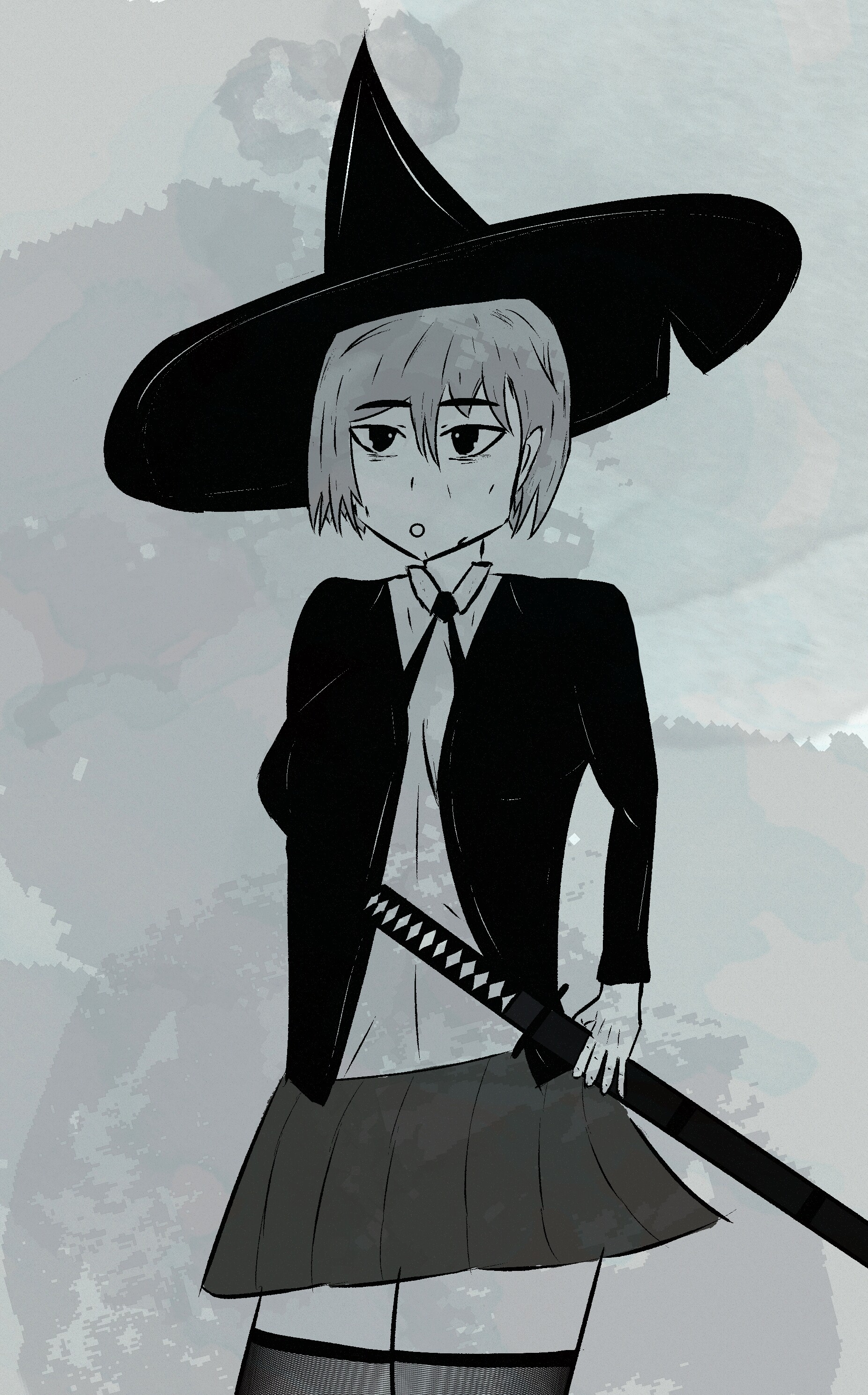 ArtStation - anime witch with katana