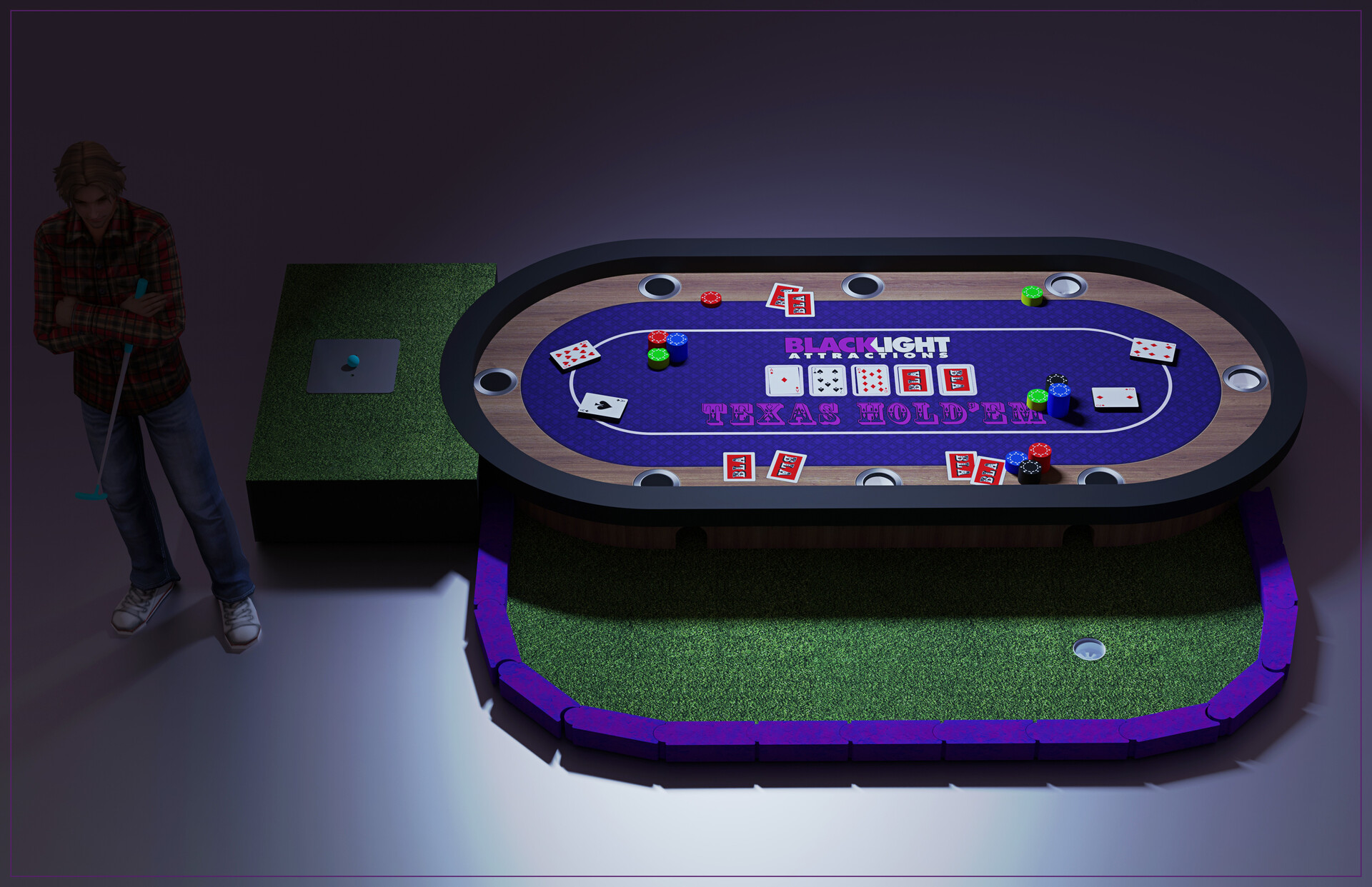 ArtStation - Miniature Golf Concept Art - Poker Table