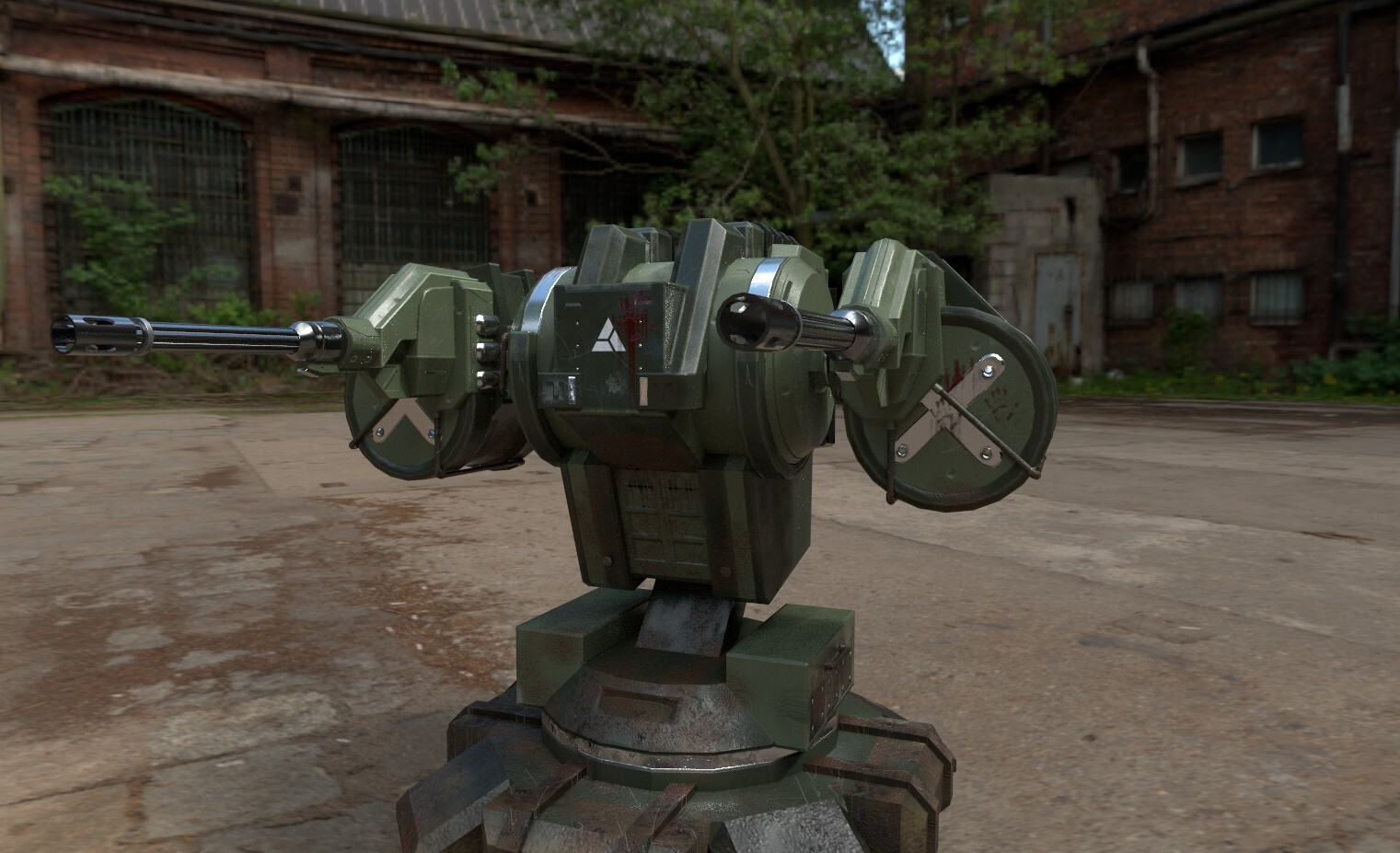 ArtStation - Battle Worn Auto Turret