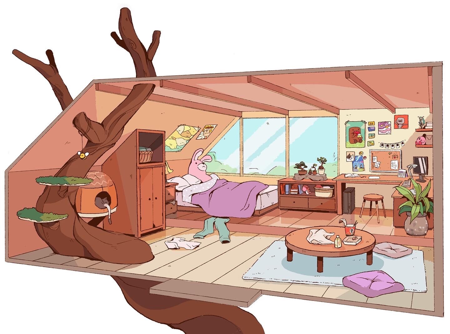 ArtStation - Treehouse Bedroom Concept