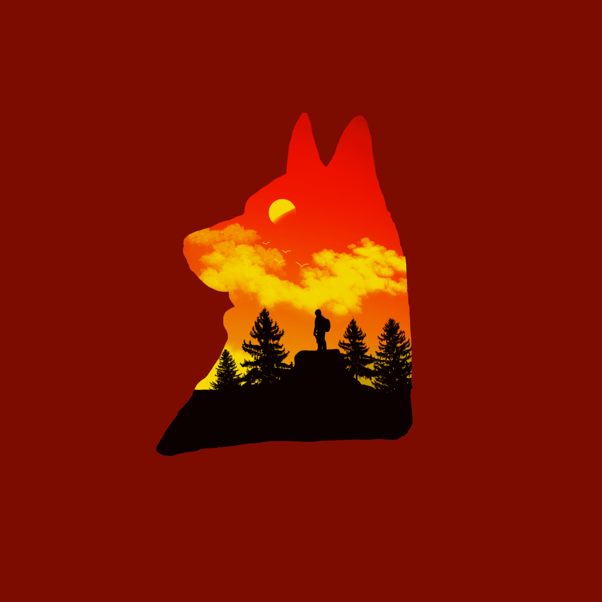 ArtStation - Wolf landscape