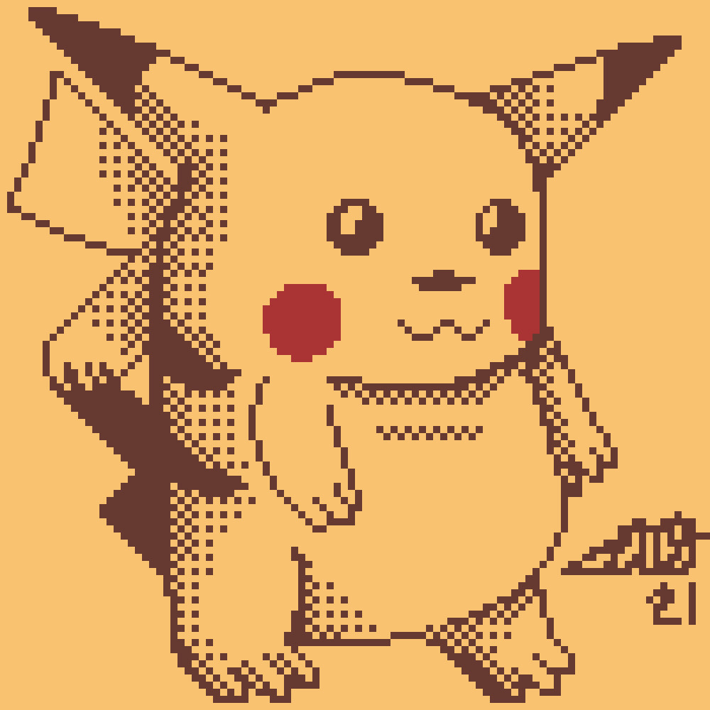 8 Bit Pikachu Minecraft Grid