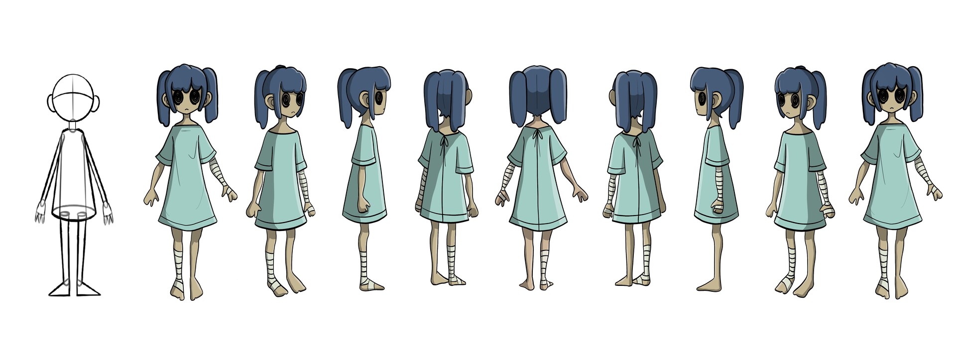 ArtStation - "Lucy" Turnaround, Facial Expressions, & Prop Interaction