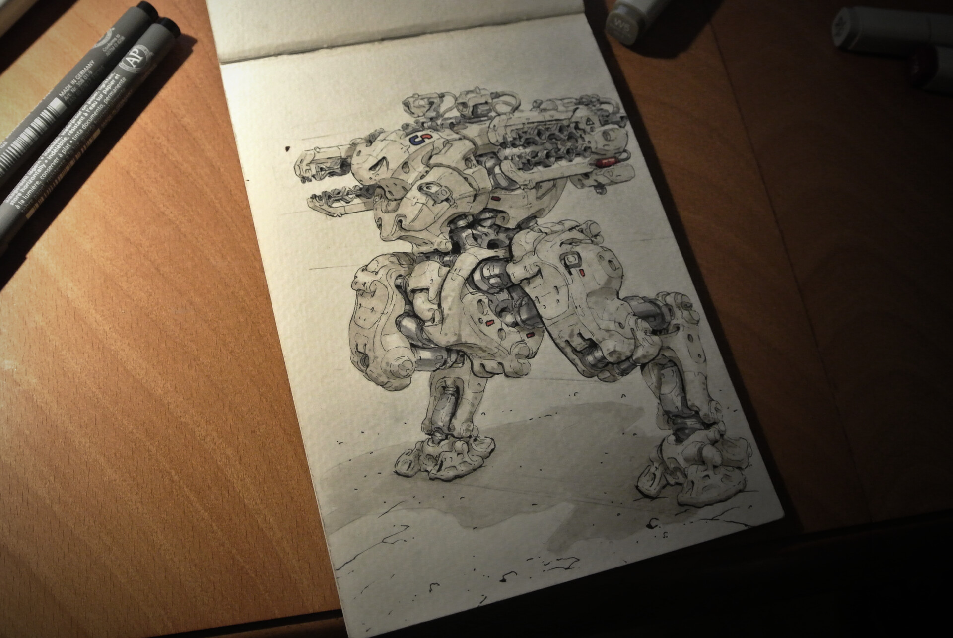 Michal Kus - Mech sketch - Traditional
