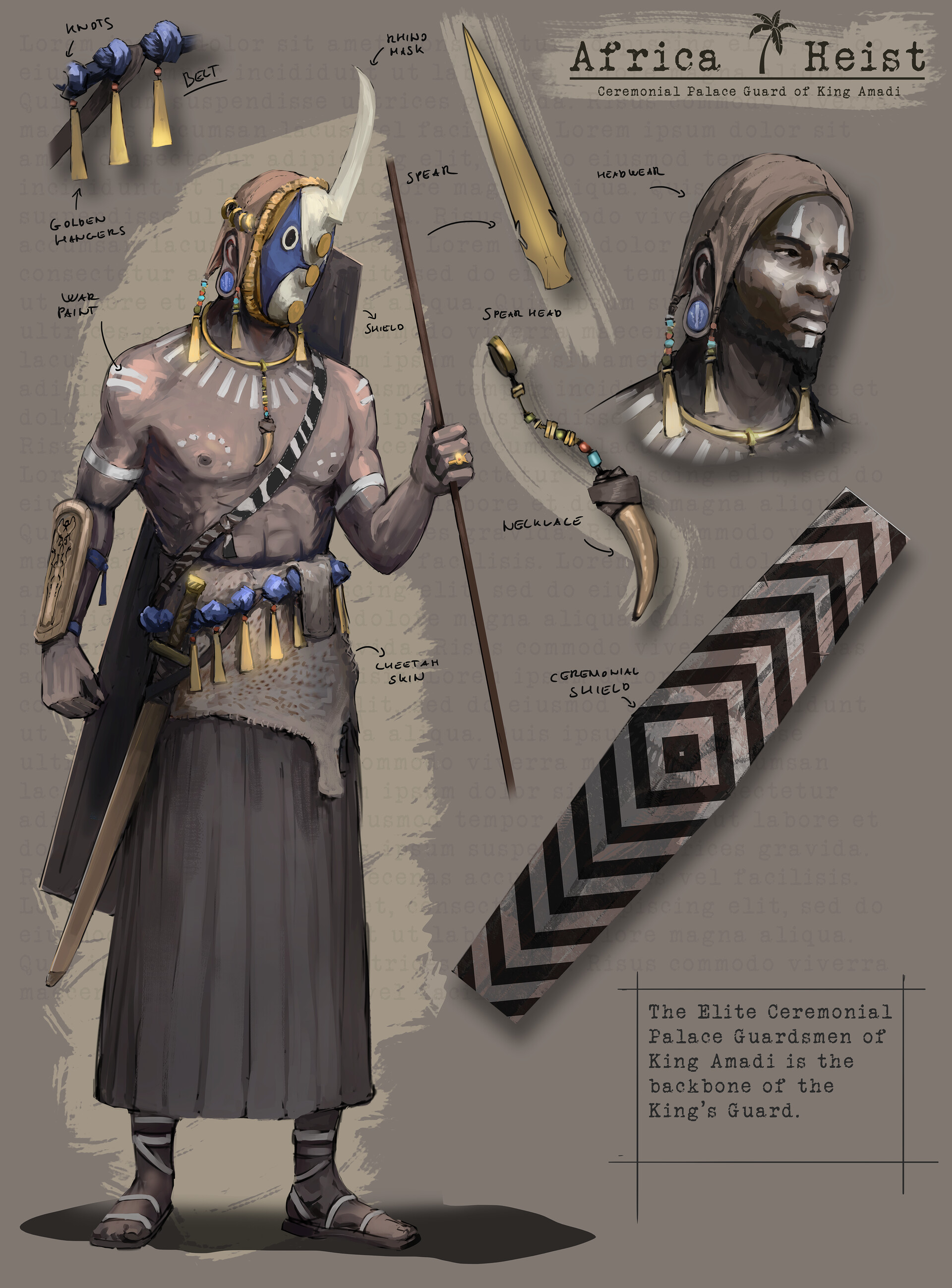 ArtStation - Africa Heist - Ceremonial Palace Guard - Personal project