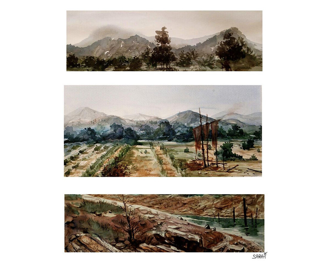 ArtStation - Watercolor concept Sketch (nature)