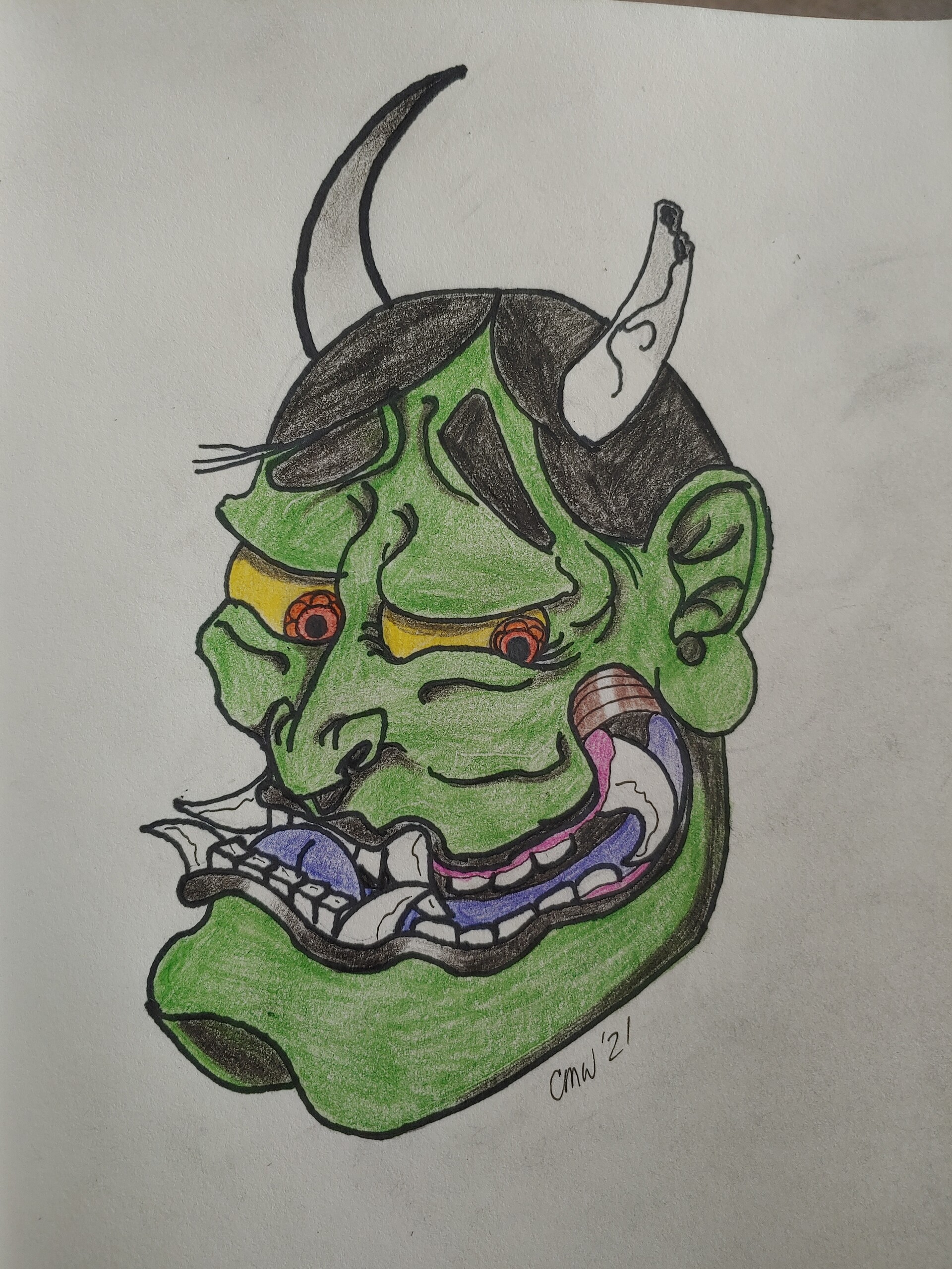 Traditional Hannya Mask Tattoo Designs