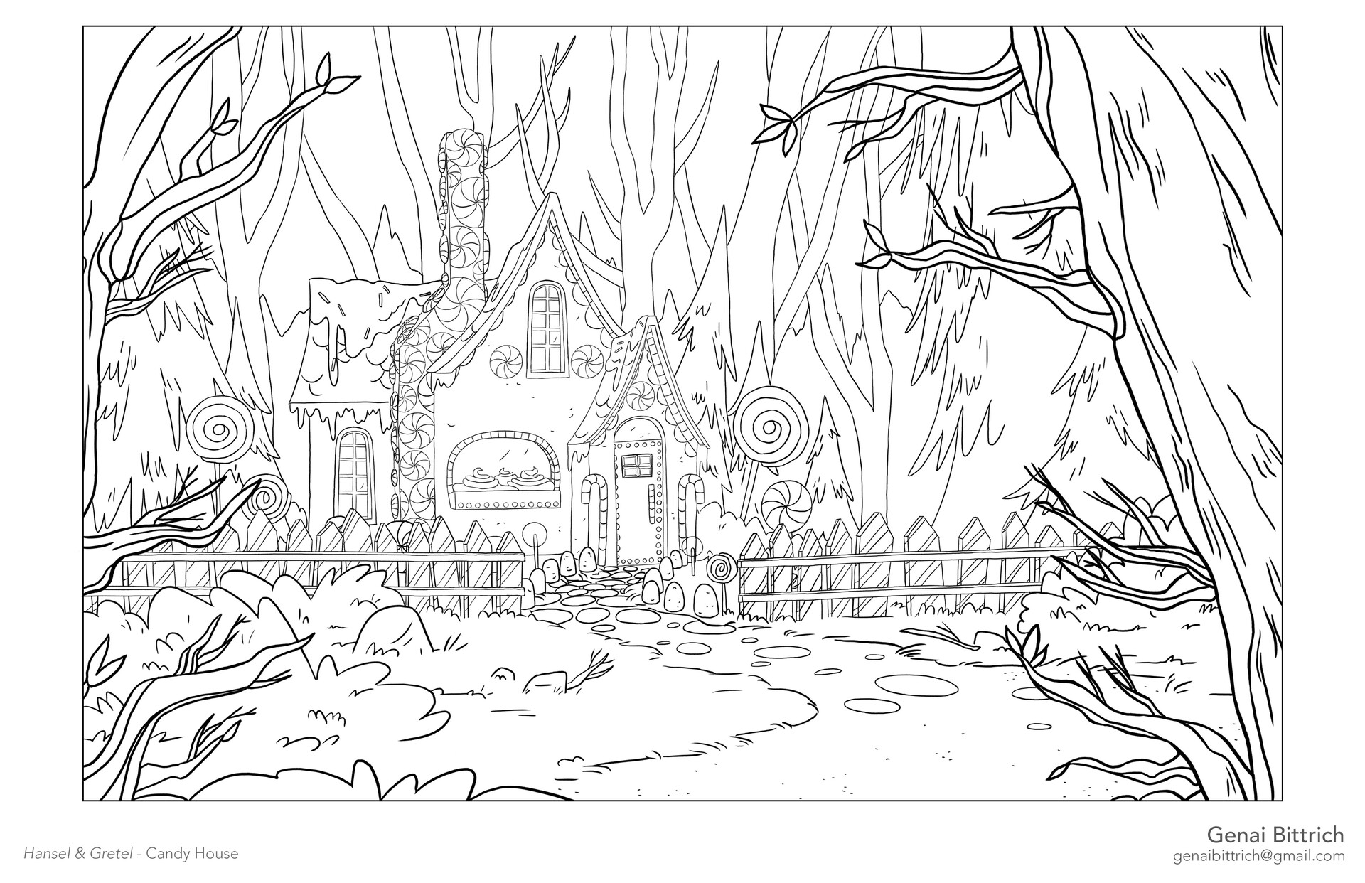 hansel and gretel candy house coloring page