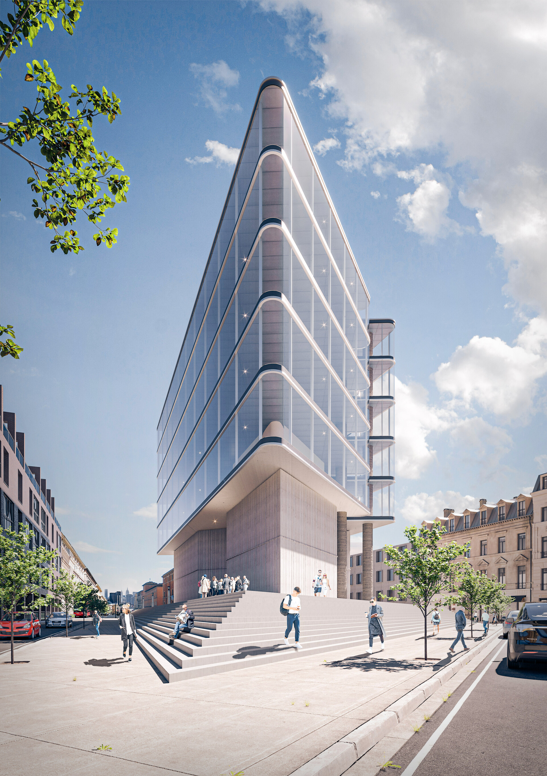 Building Glass Facade Render