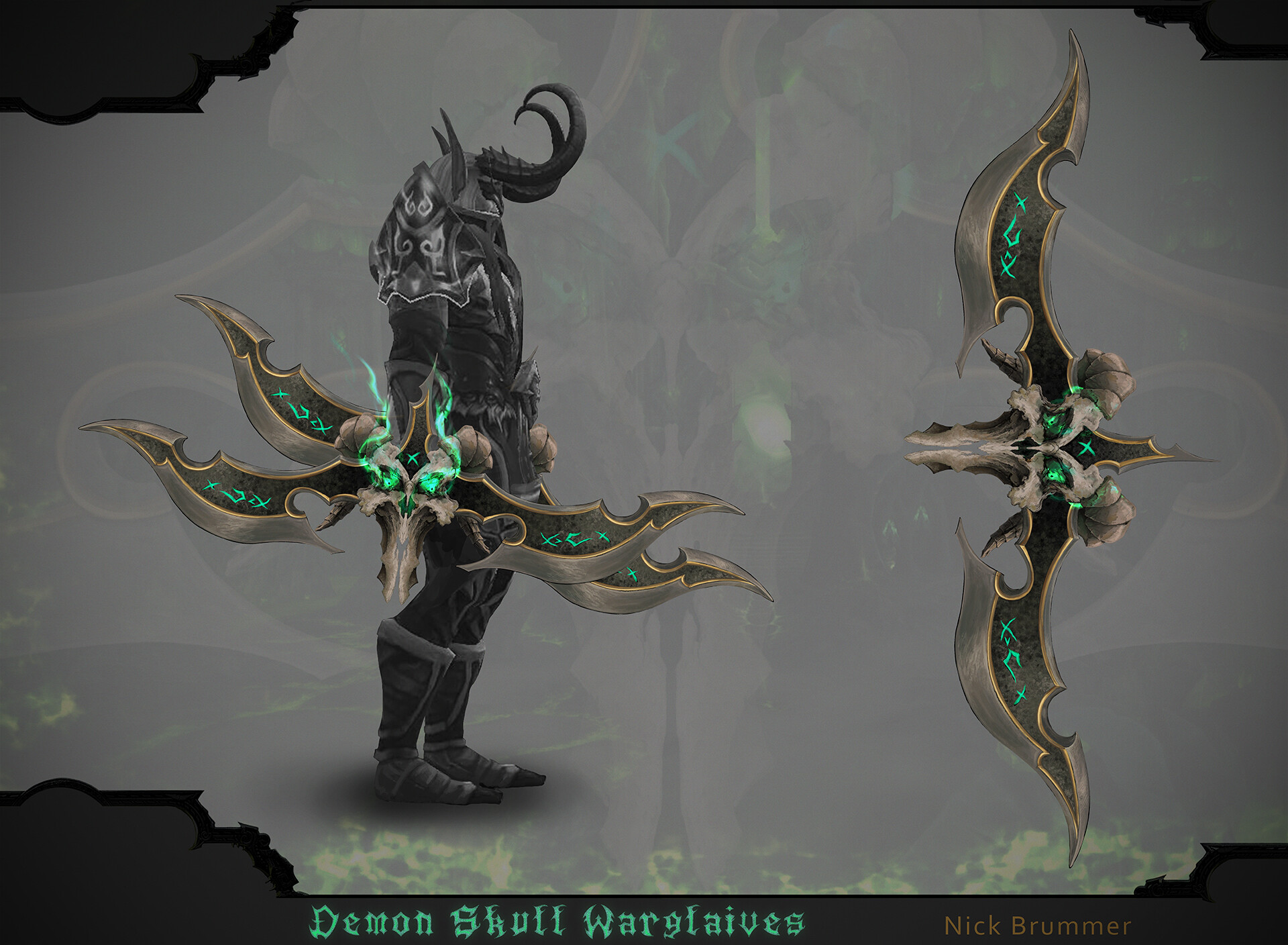 ArtStation - World of Warcraft - Demon Skull Warglaives