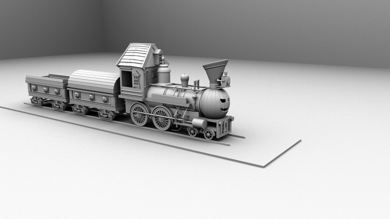 ArtStation - 3d halloween train