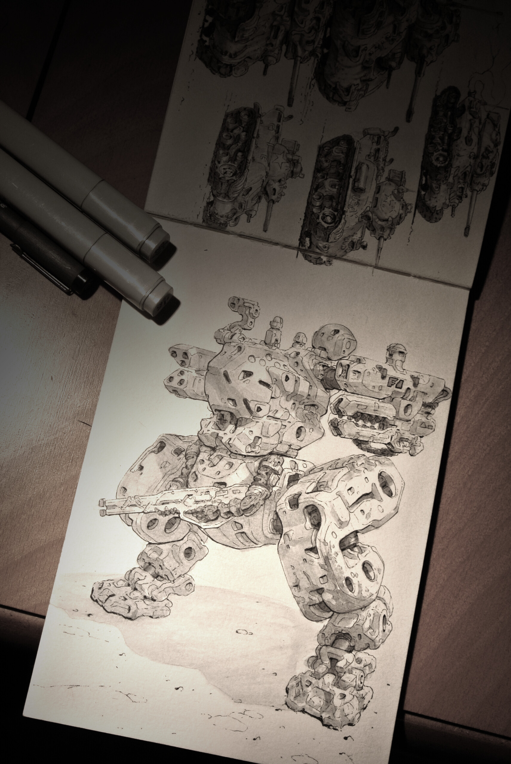 Michal Kus - More Mech Sketches - Traditional