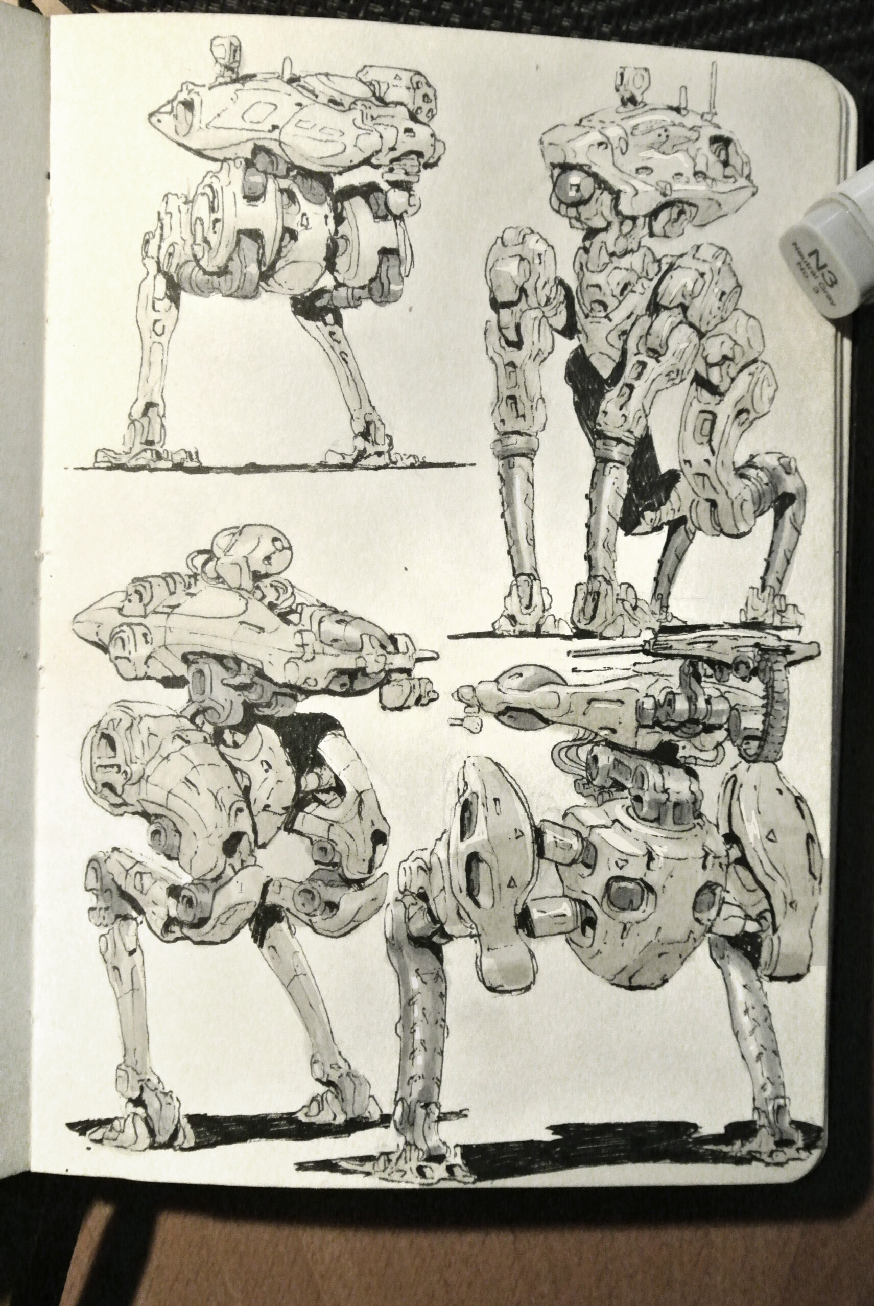 Michal Kus - More Mech Sketches - Traditional