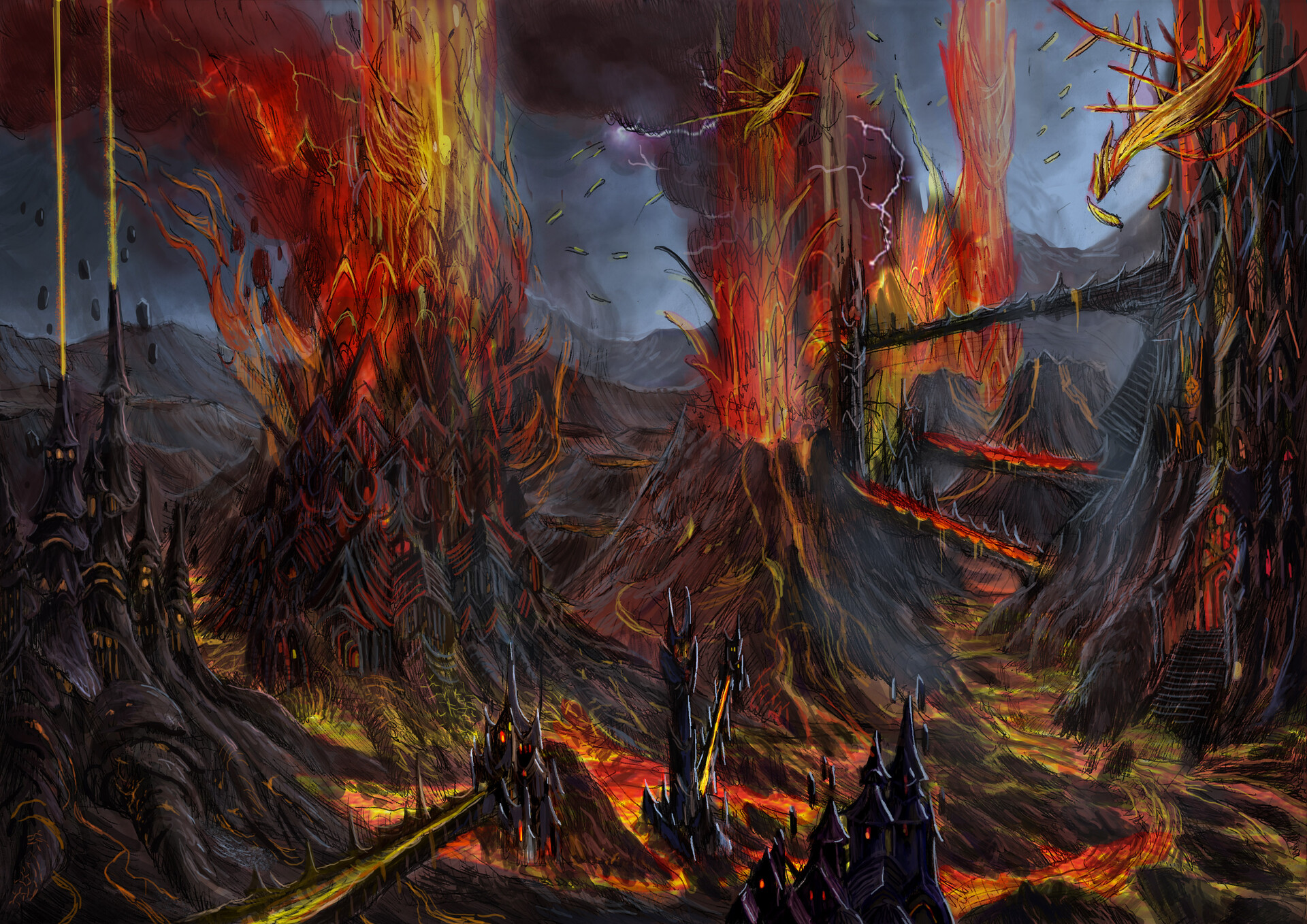 ArtStation - City of fire