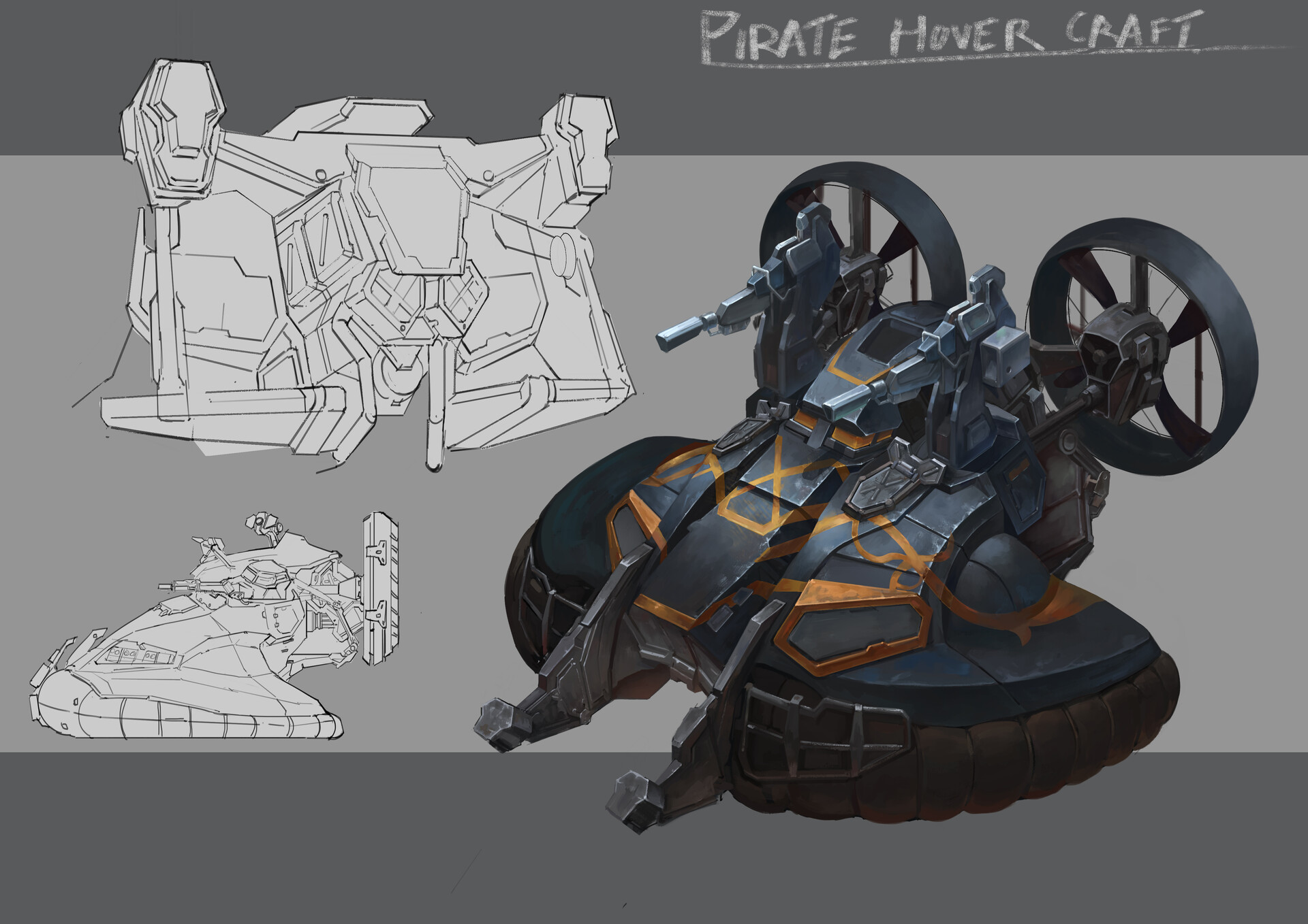 ArtStation - Pirate Hovercraft concept sketch
