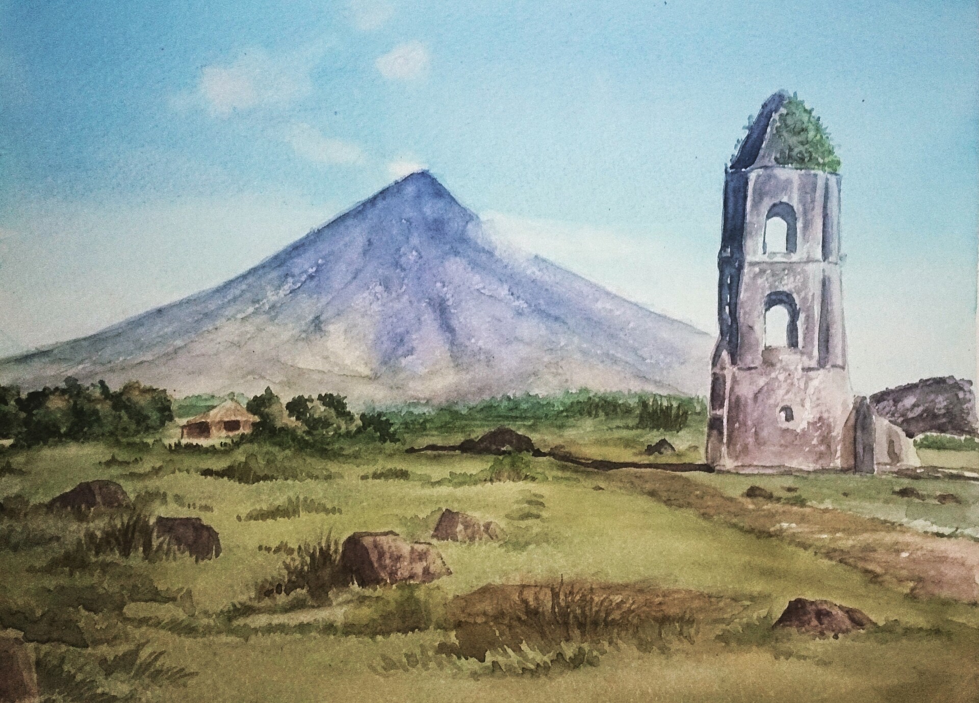 ArtStation - Cagsawa Ruins Philippines