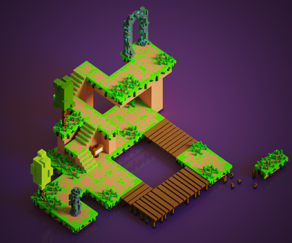 ArtStation - Voxel Art - Medieval Modular Environment