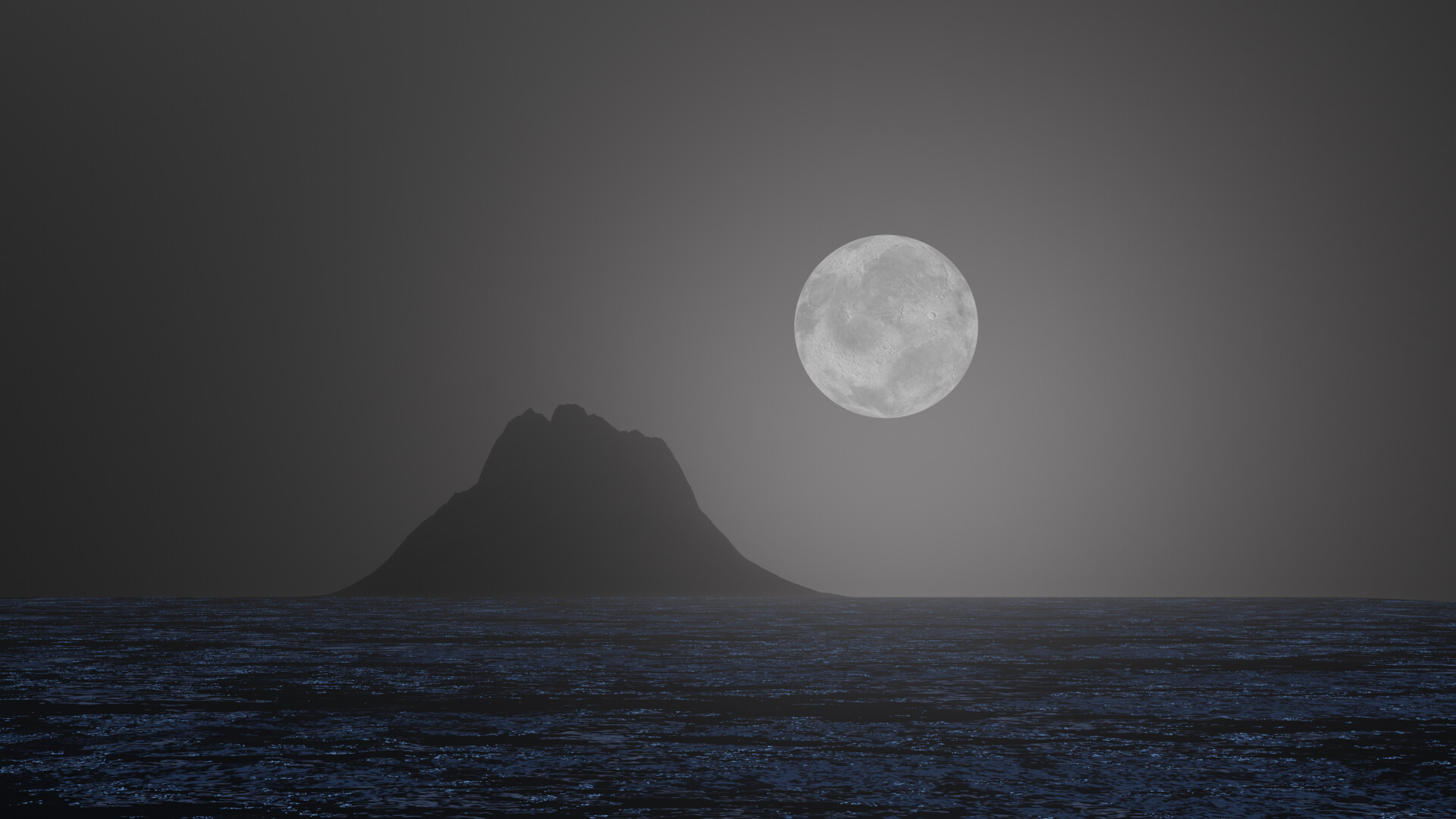 ArtStation - The moon and the ocean