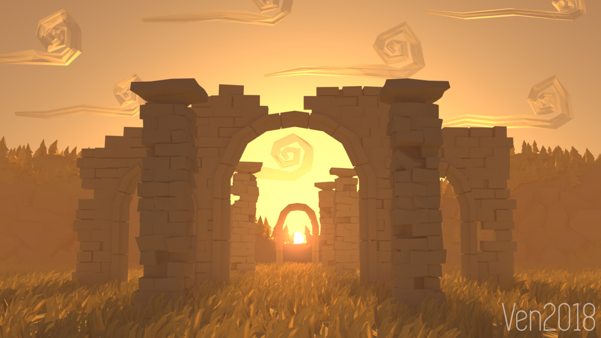 ArtStation - Sunset Ruins