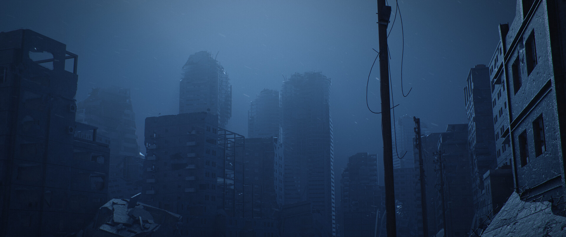 ArtStation - Lockdown Days - Terminator Tribute. "Destroyed City"